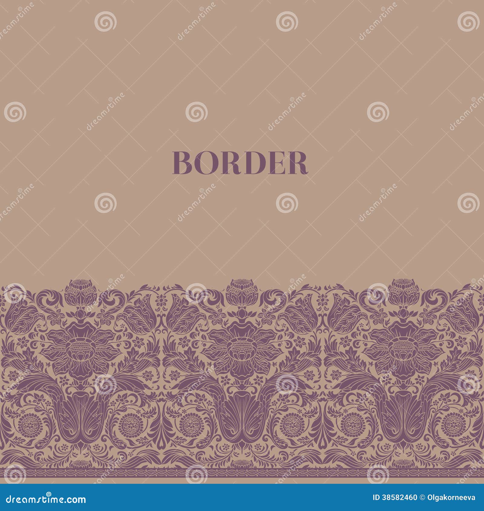 Vintage baroque border stock vector. Illustration of detailed - 38582460