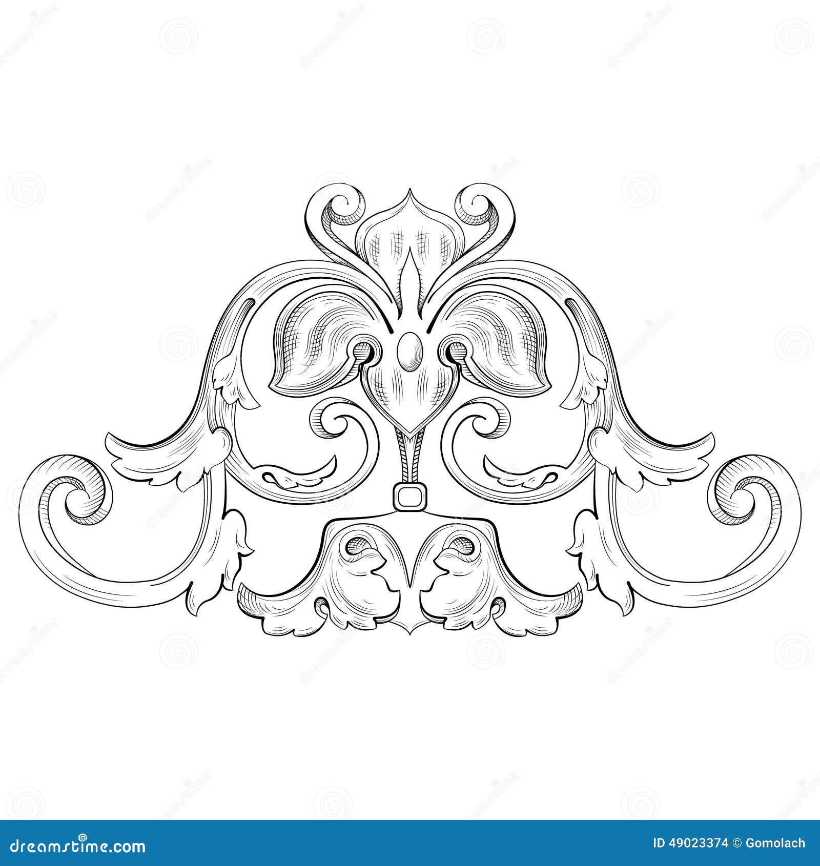 Vintage Baroque Design Pattern Element Engraving Stock Vector ...