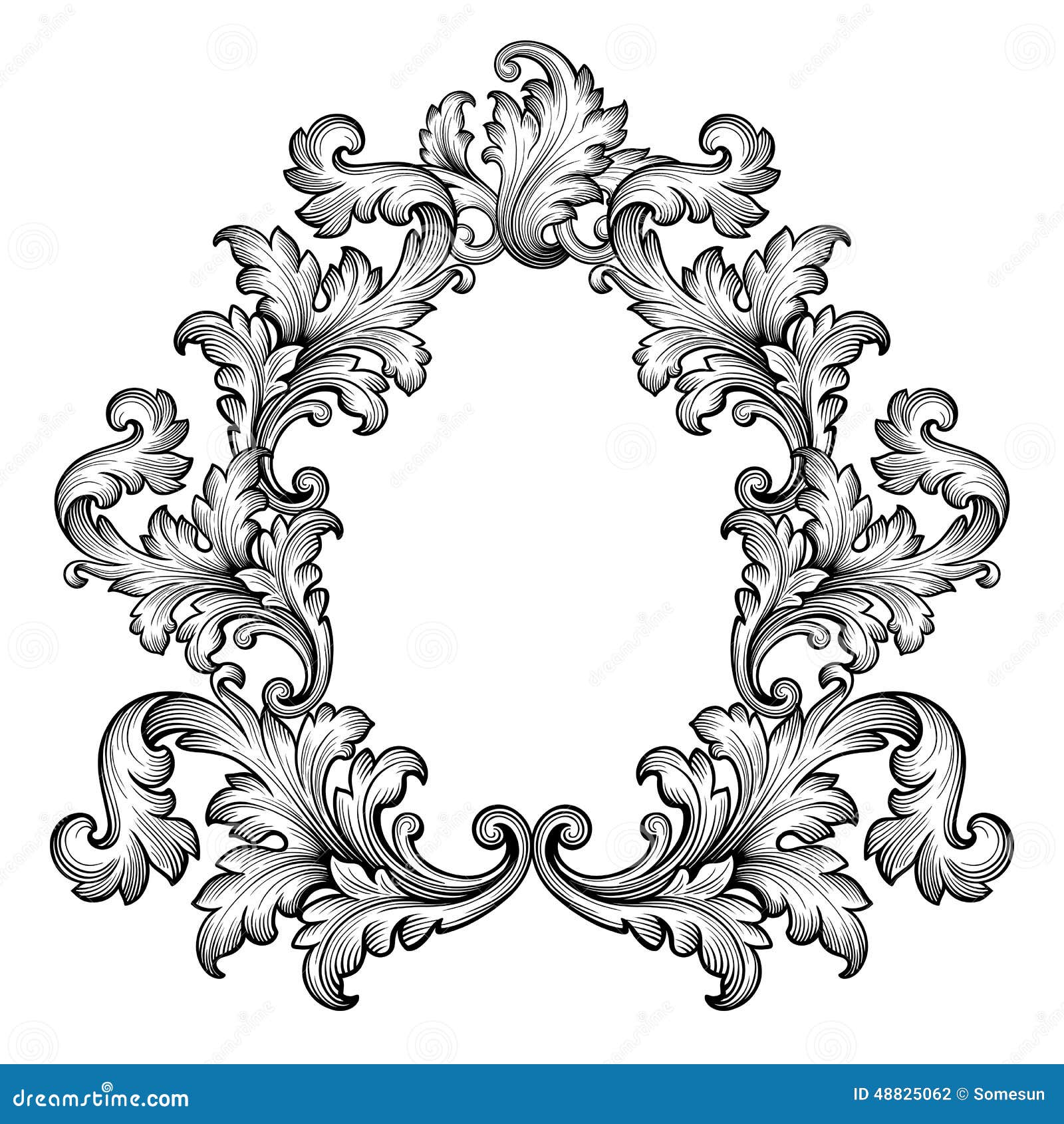 Vintage Baroque Frame Scroll Ornament Vector Stock Vector ...