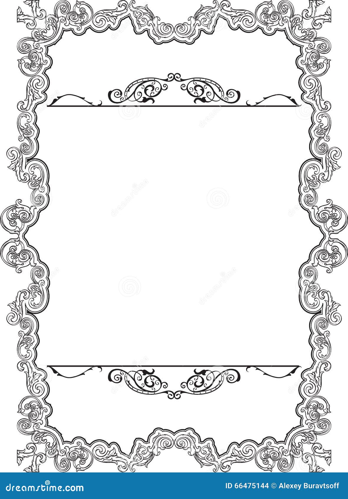 Vintage Baroque Nice Border Stock Vector - Illustration of acanthus ...