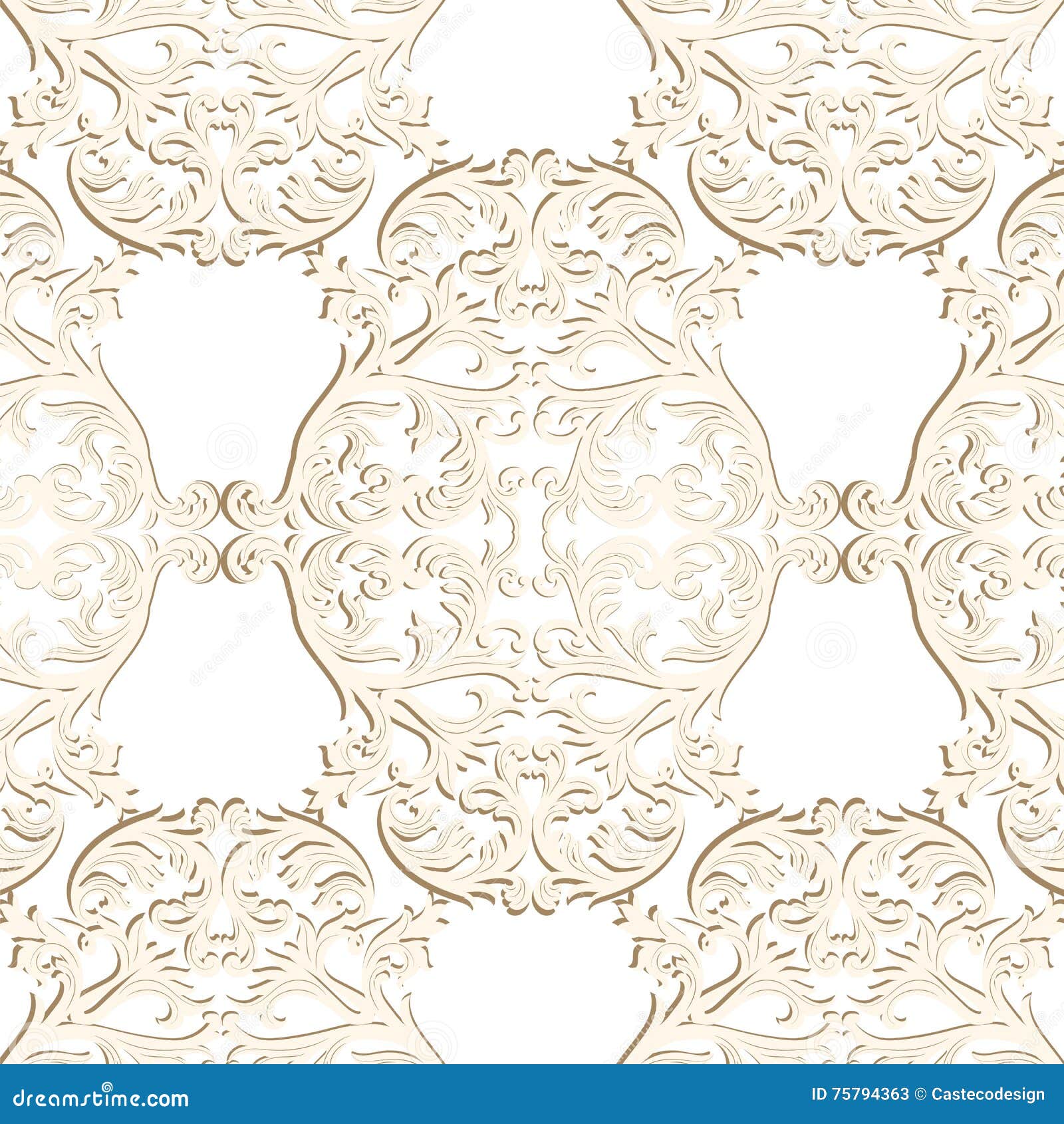 Vintage Baroque Rococo Ornament Pattern Stock Vector - Illustration of ...