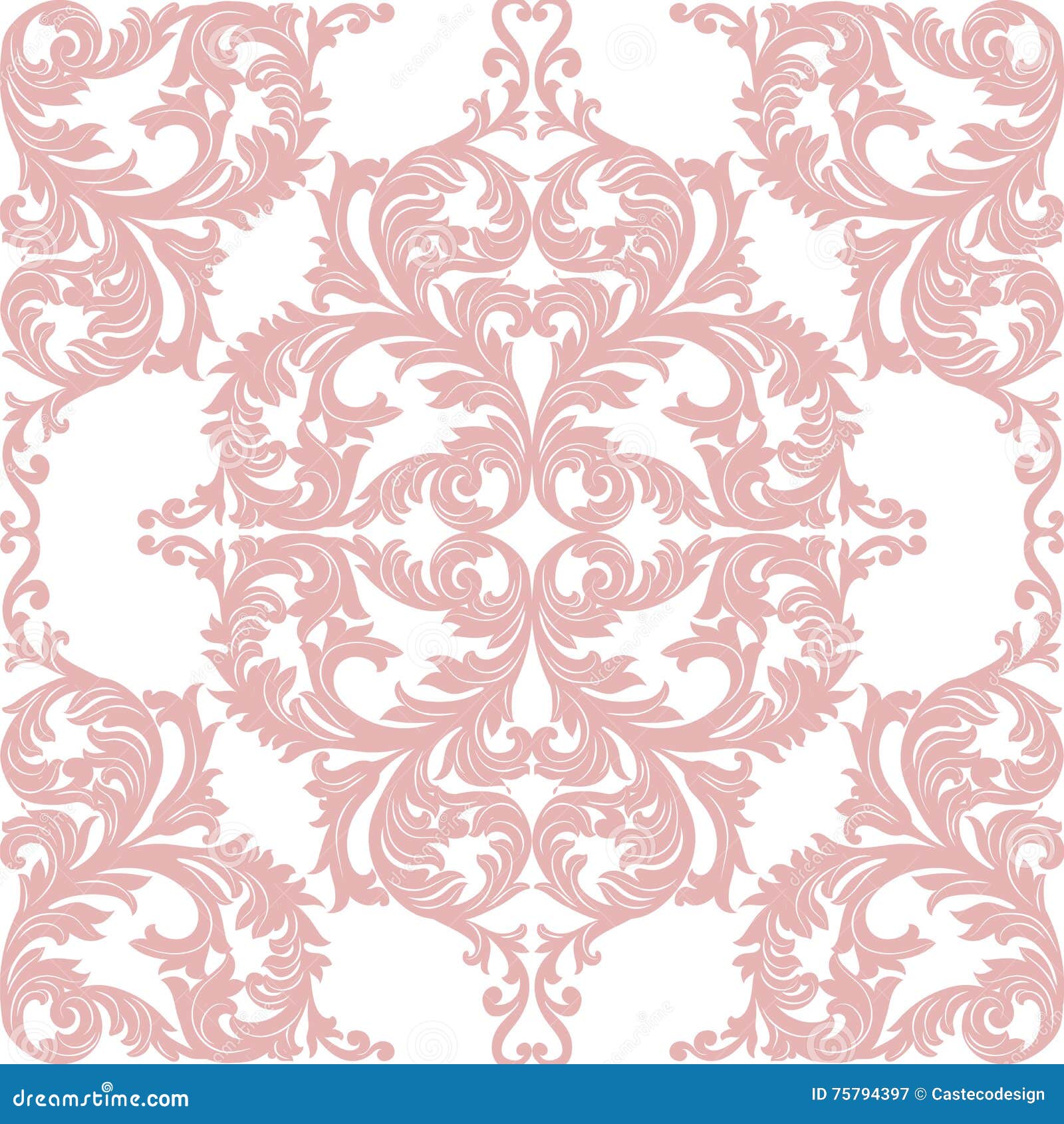 Vintage Baroque Rococo Ornament Pattern Stock Vector - Illustration of ...