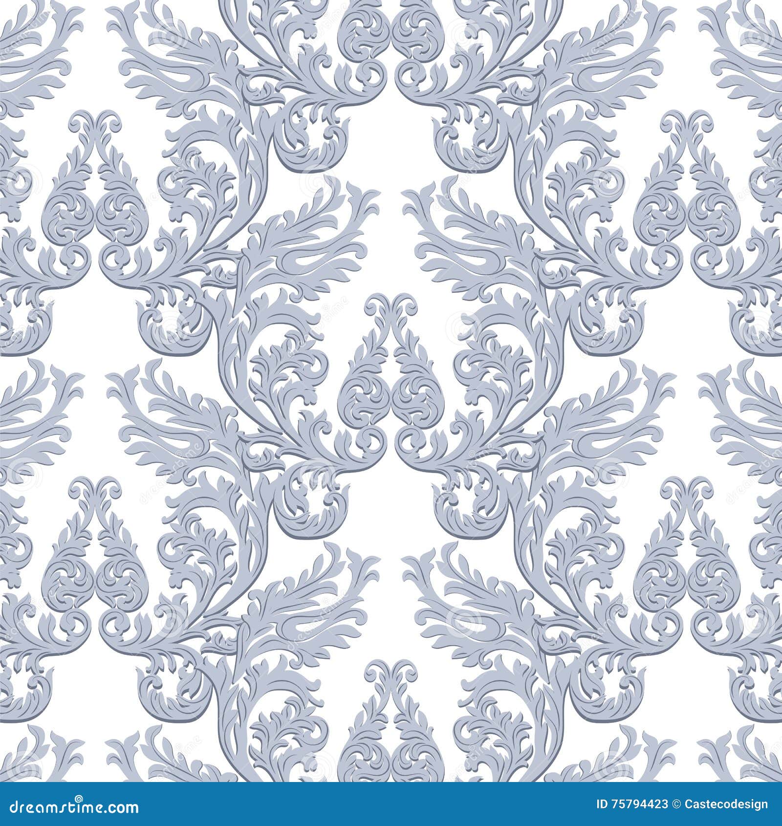 Vintage Baroque Rococo Ornament Pattern Stock Vector - Illustration of ...