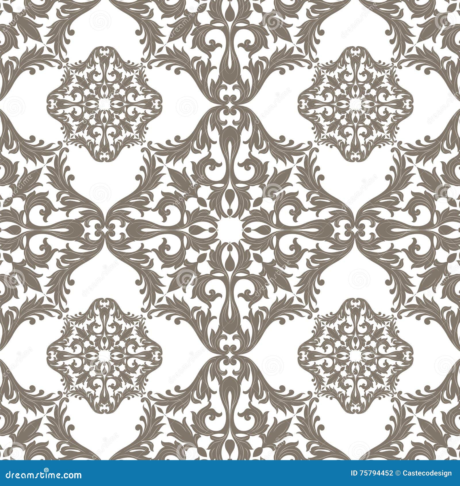 Vintage Baroque Rococo Ornament Pattern Stock Vector - Illustration of ...