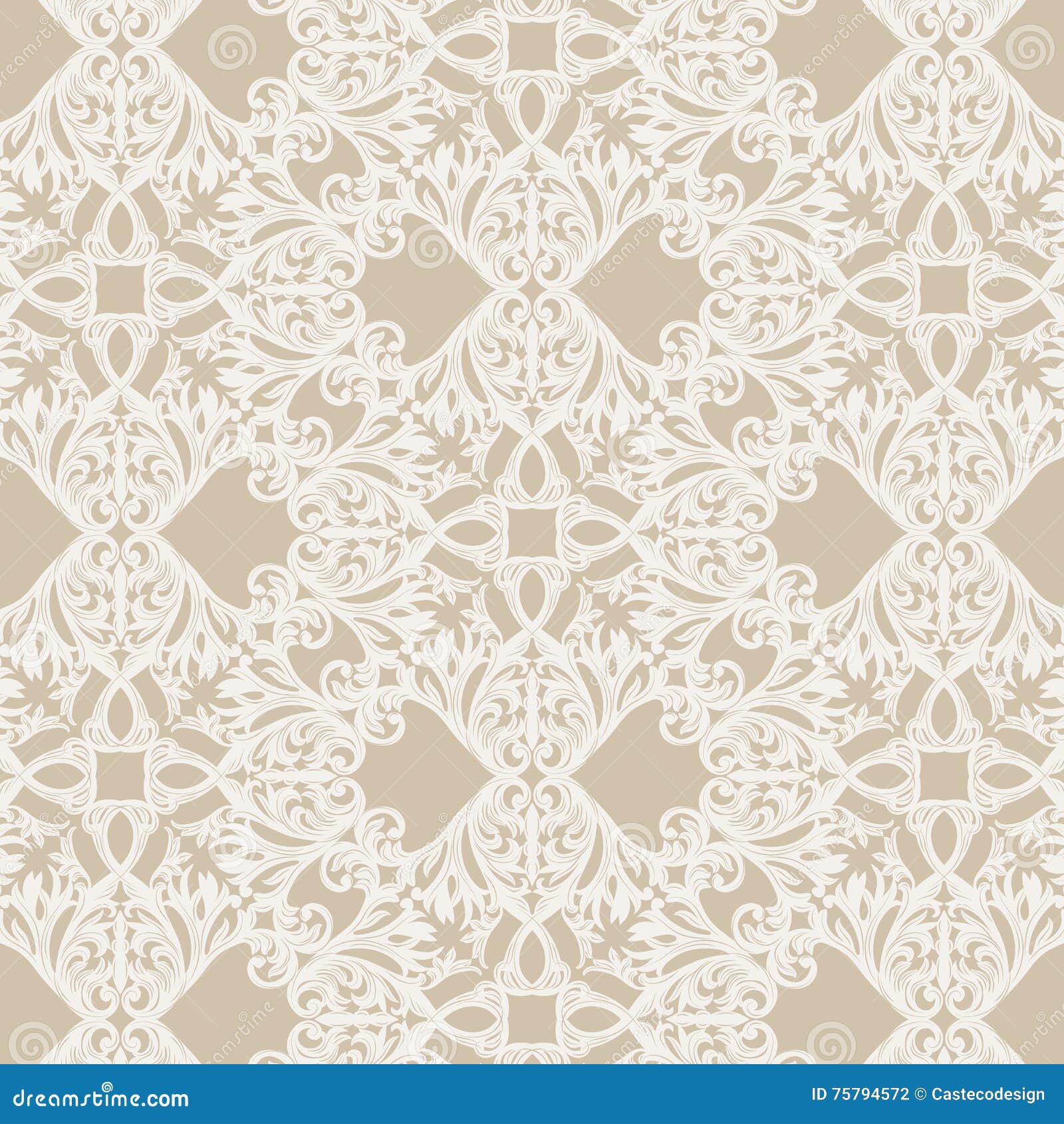 Vintage Baroque Rococo Ornament Pattern Stock Vector - Illustration of ...
