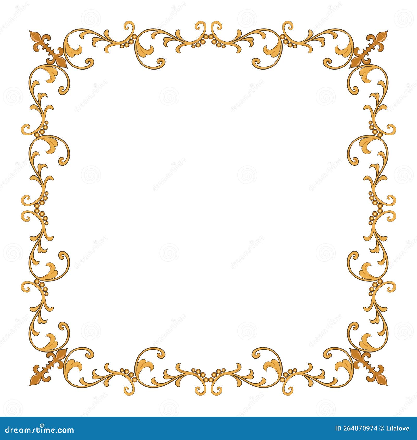 Vintage Baroque, Rococo Style Floral Frame Border Scroll Pattern Design ...