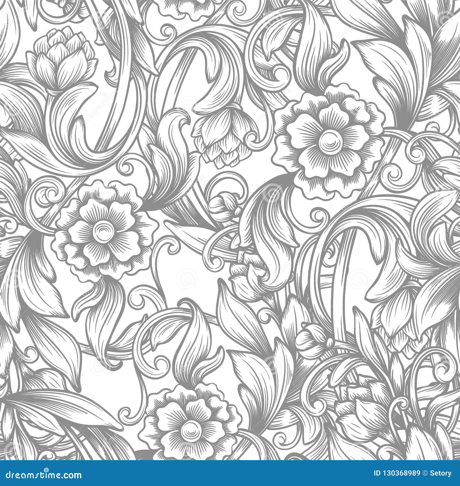 Vintage Baroque Seamless Pattern Stock Vector - Illustration of ...