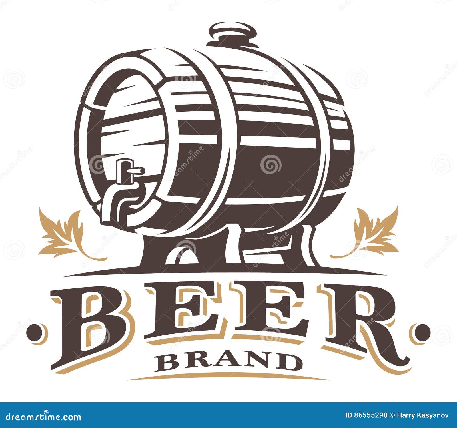 Vintage barrel of beer stock vector. Illustration of autumn - 86555290