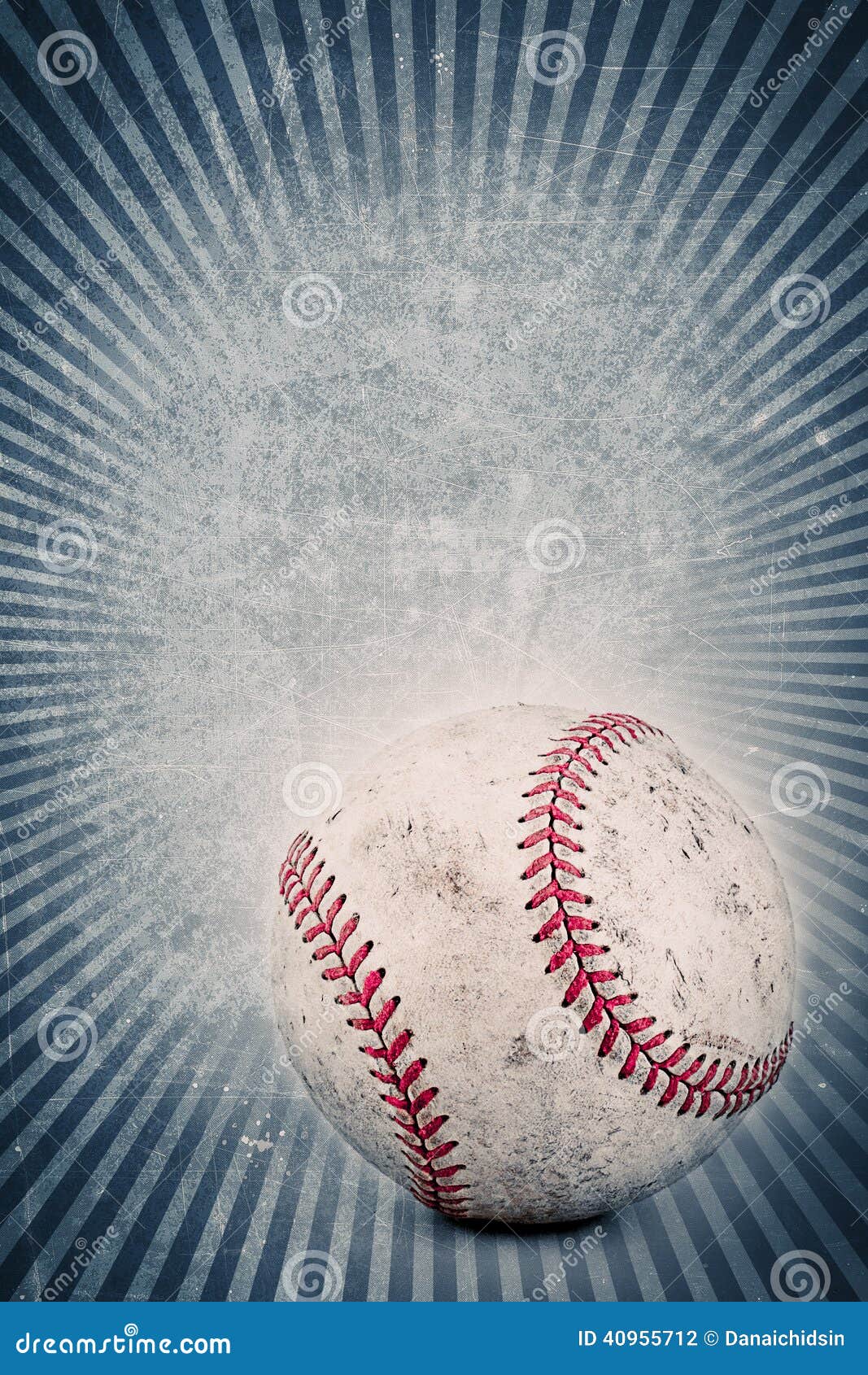 Vintage Baseball and Blue Background Stock Photo - Image of texture ...