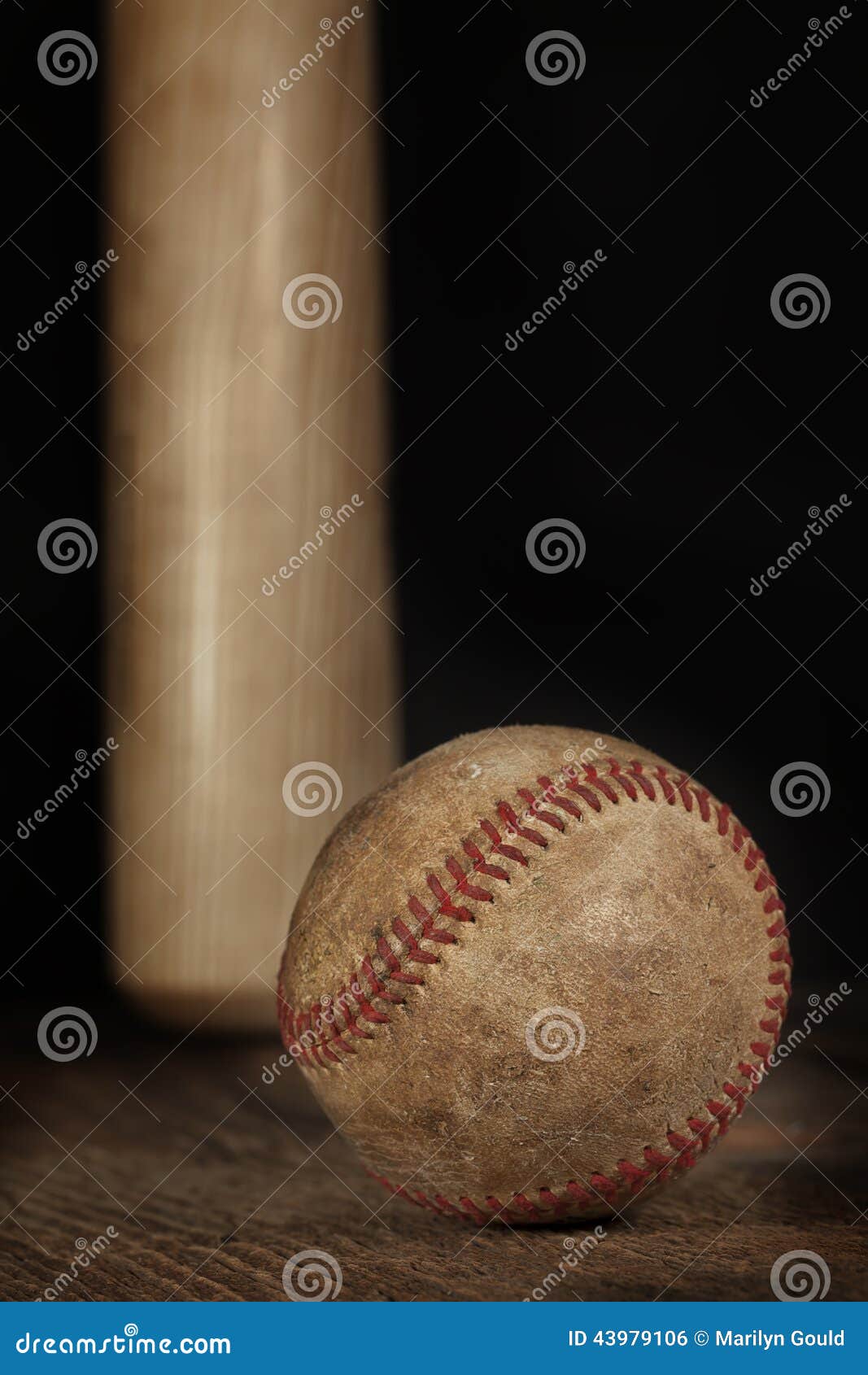 Vintage Baseball with Hanging Bat Stock Photo - Image of marilyn, sport ...