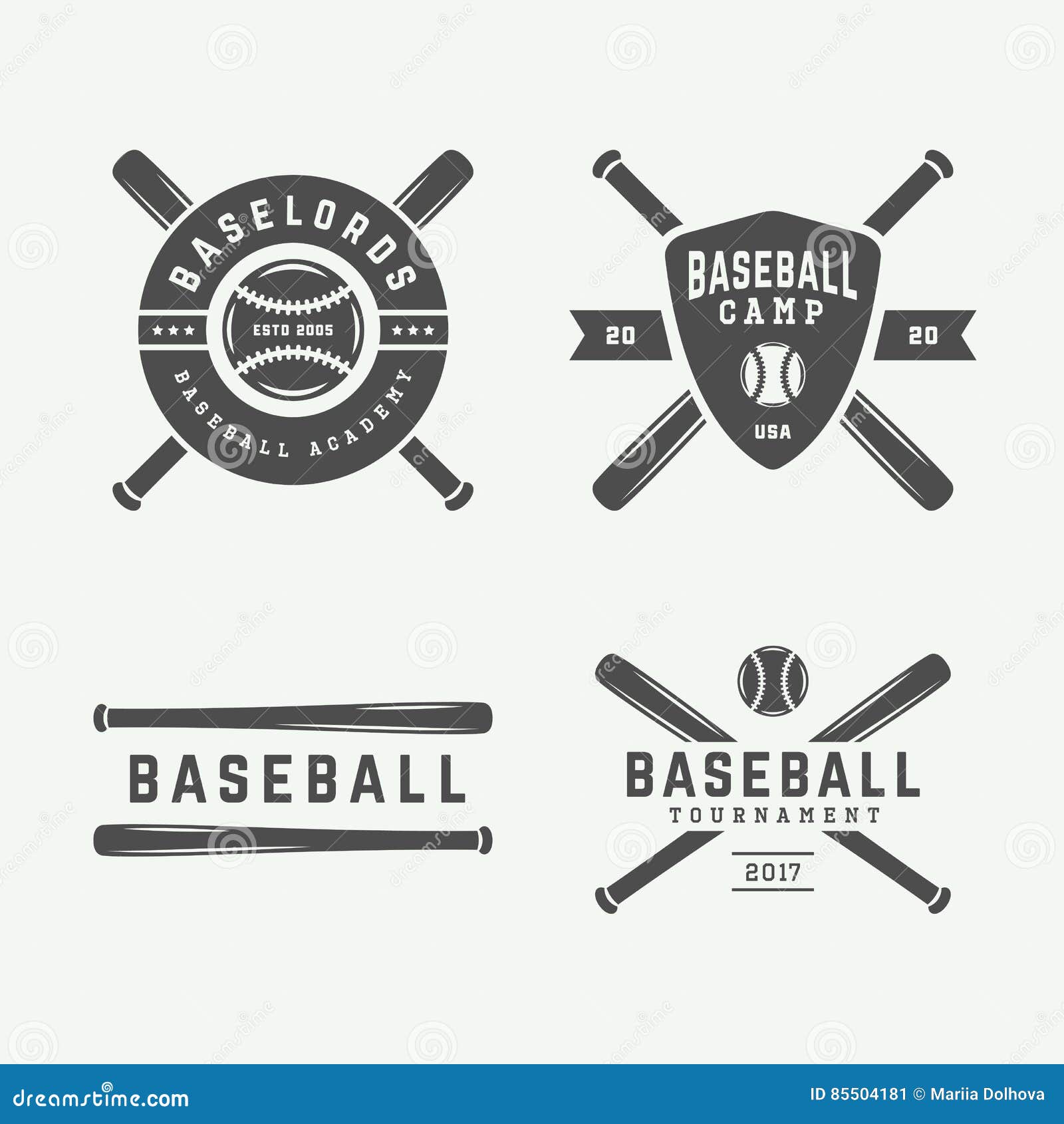 Vintage Baseball Logos, Emblems, Badges and Design Elements. Stock ...