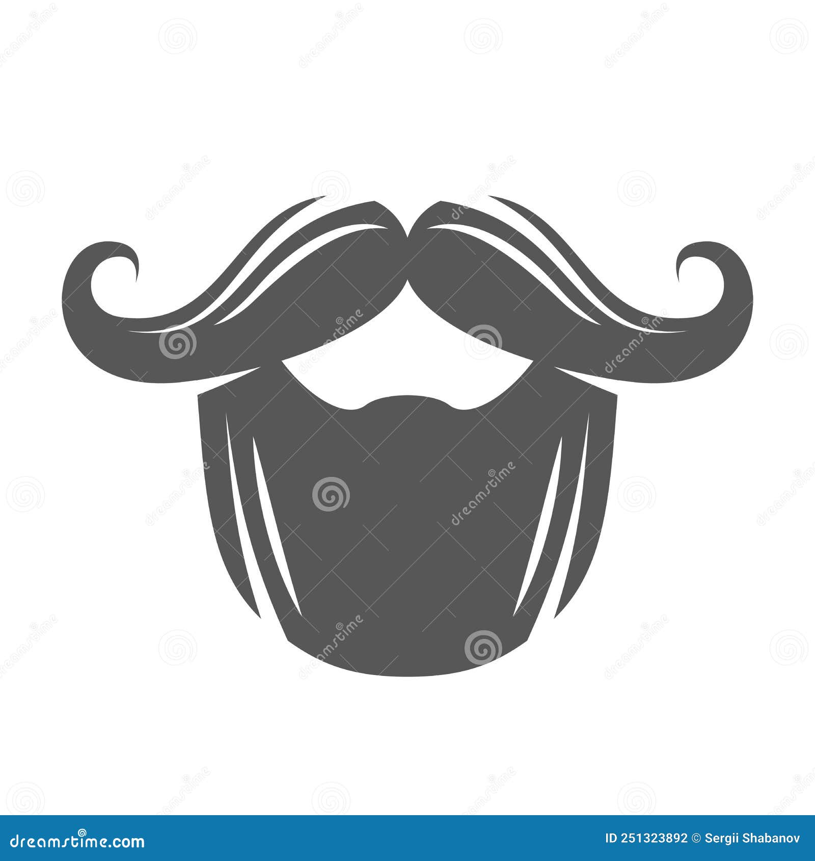 Beard Silhouette. Different Types Of Black Mens Face Hair With Or ...