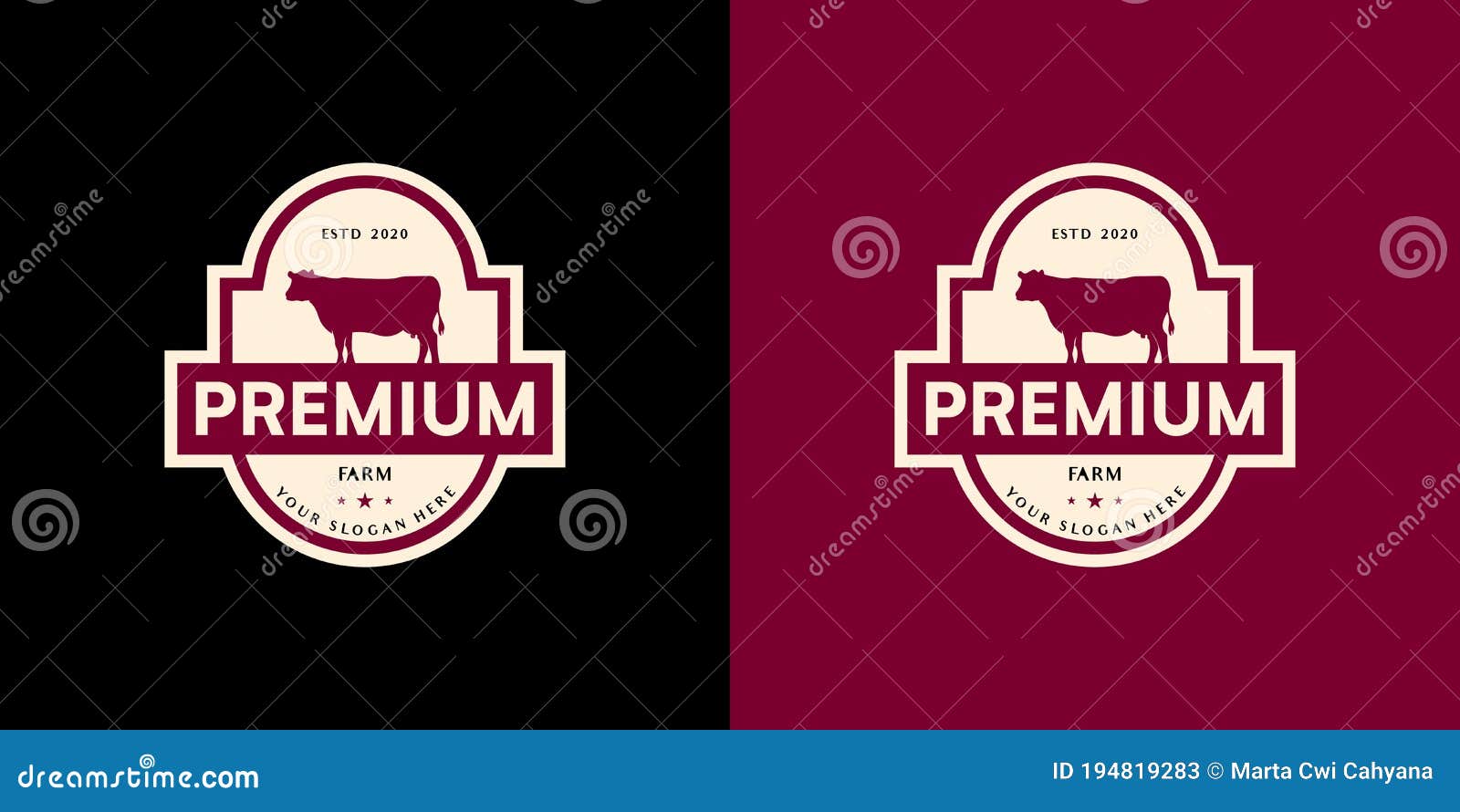 Vintage Beef Meat Sticker Label Logo Design Premium Vector Stock Vector ...