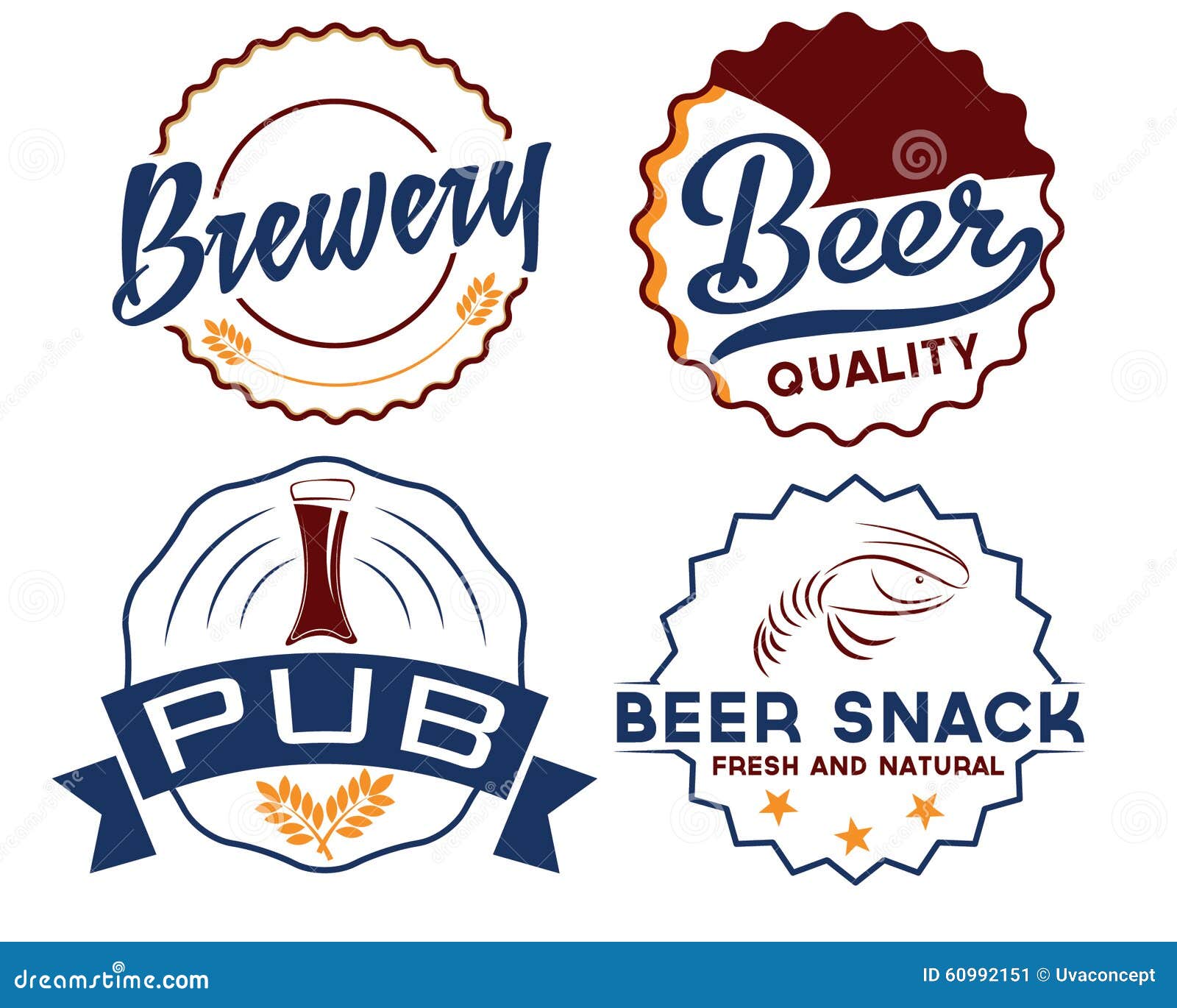 Vintage beer emblems stock vector. Illustration of emblems - 60992151