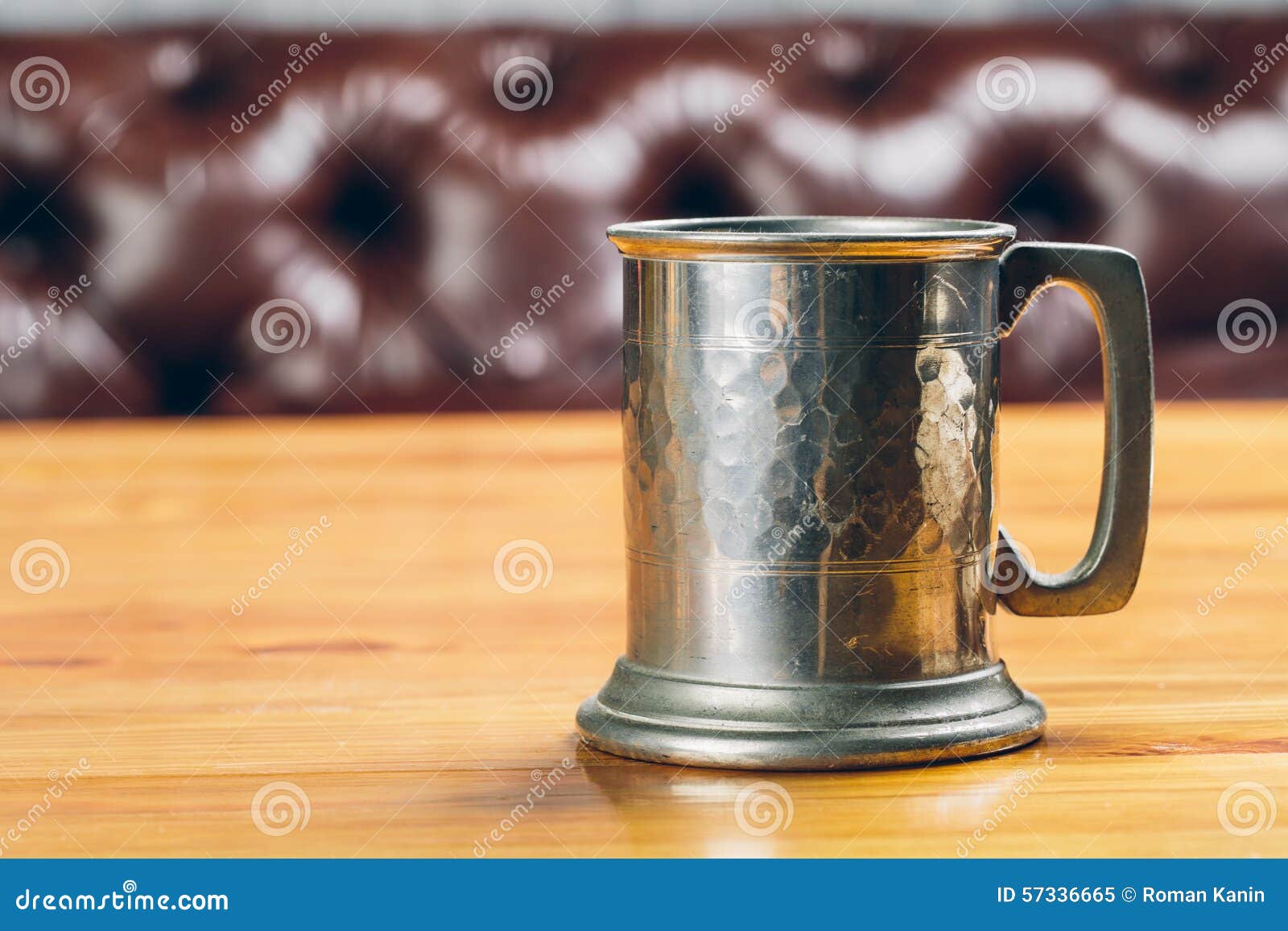 Vintage Beer Iron Mug on Table Stock Image - Image of measure, drinking ...
