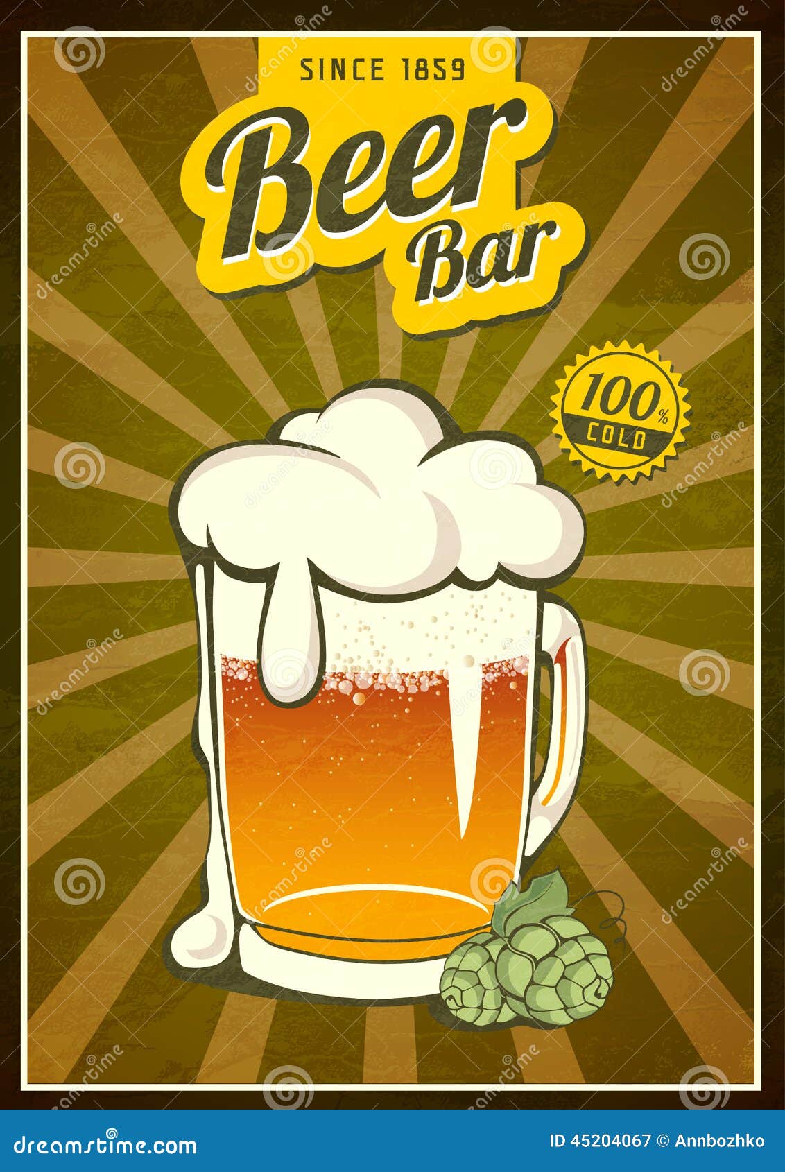 Vintage beer poster stock vector. Illustration of lettering - 45204067
