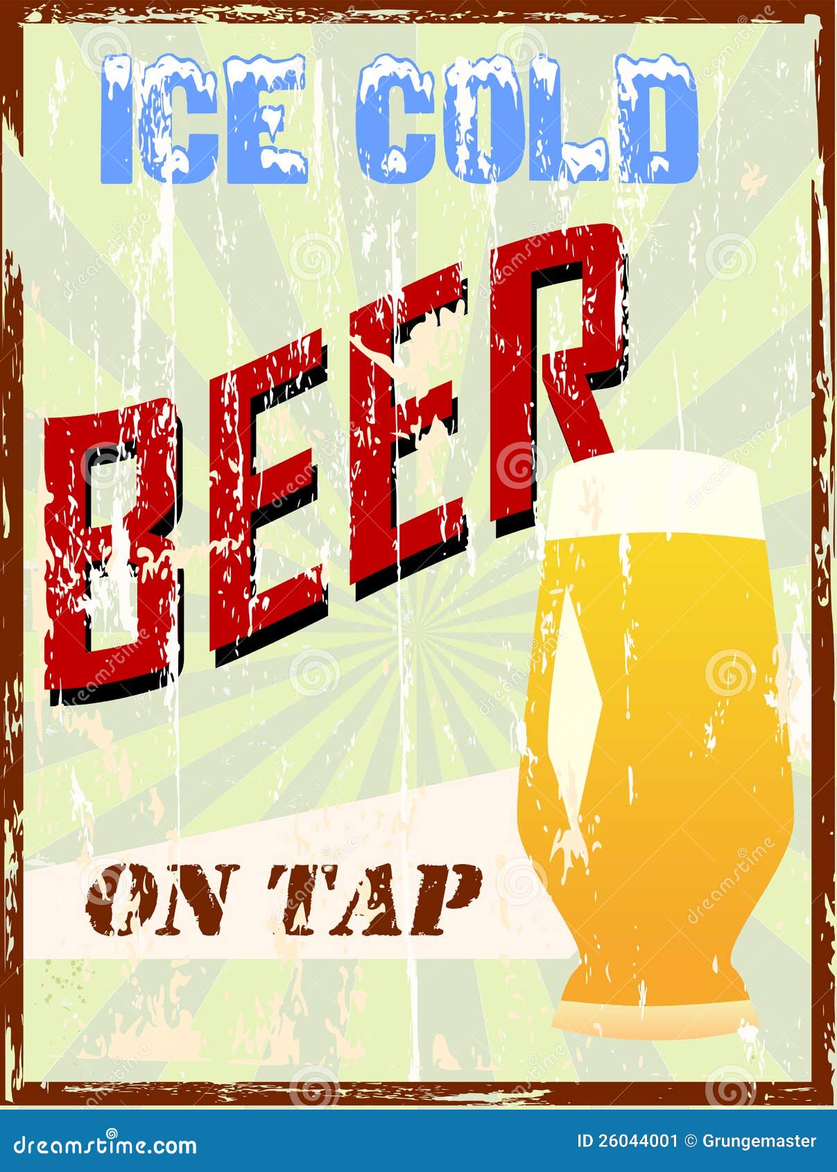 Vintage beer sign, stock vector. Illustration of metal - 26044001