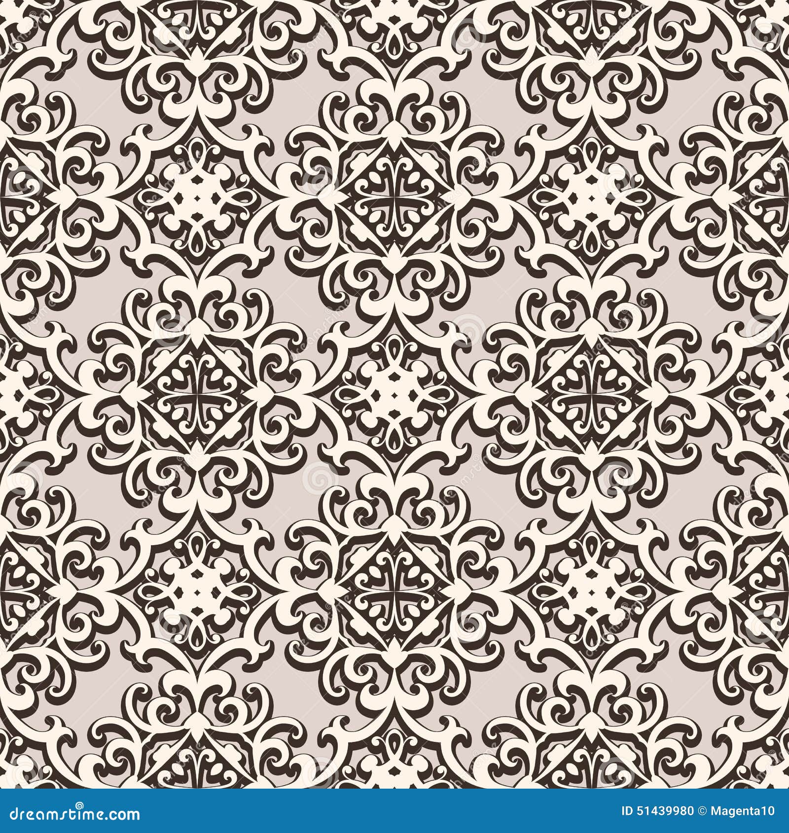Vintage beige pattern stock vector. Illustration of floral - 51439980