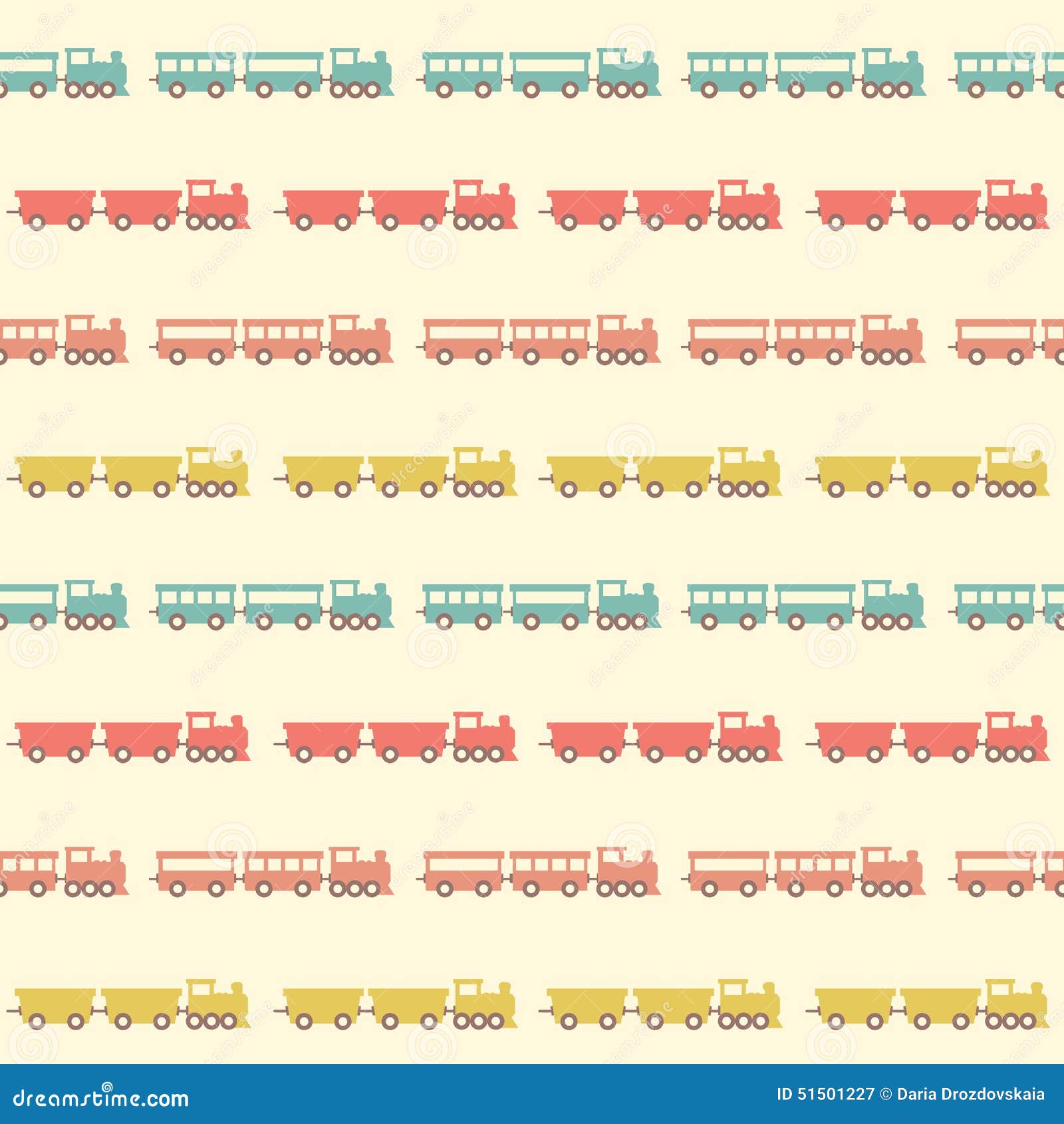 Vintage Beige Train Pattern Stock Vector - Illustration of city ...