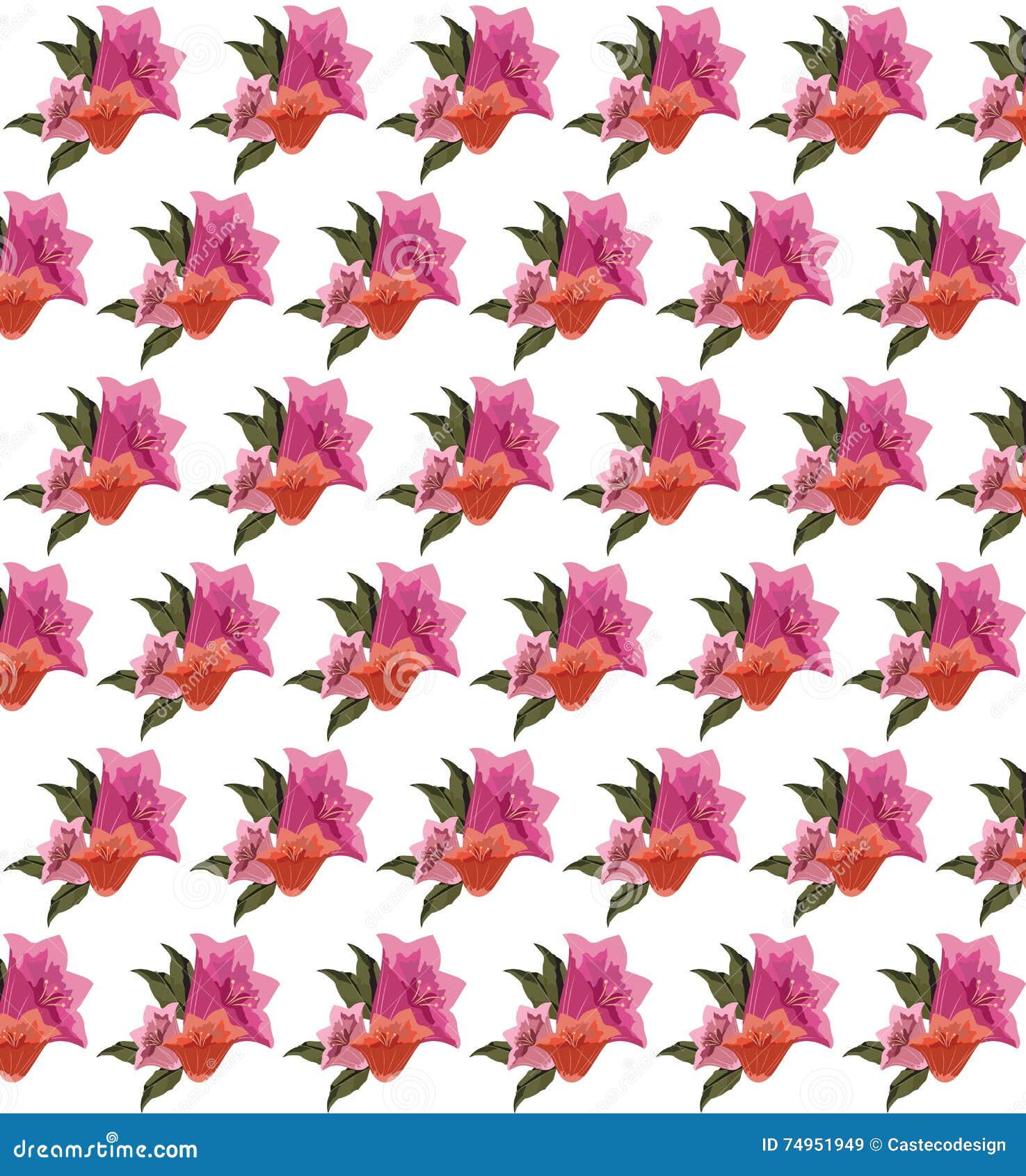 Vintage Bell Flowers Pattern Stock Vector - Illustration of delicate ...