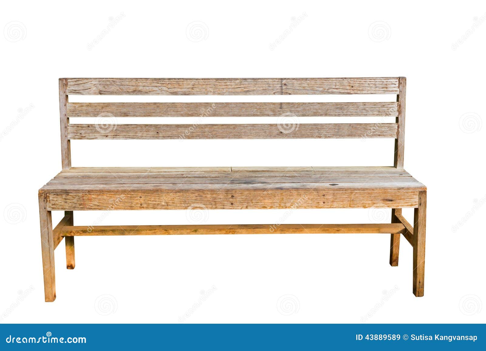 Vintage Bench in White Background Stock Image - Image of chair, retro ...