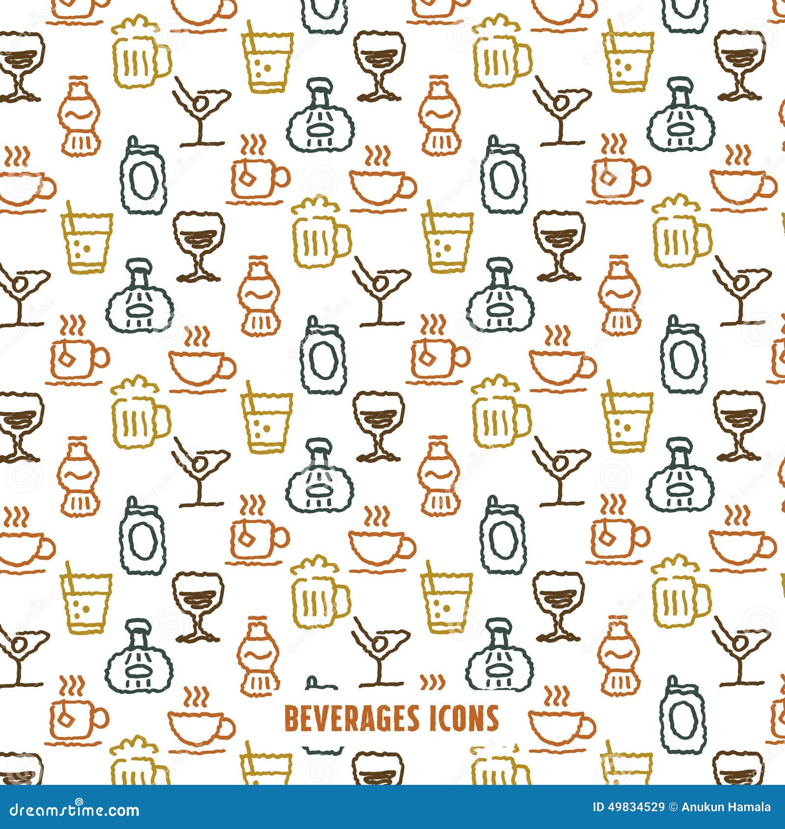 Vintage Beverages Icons Menu Vector Illustration | CartoonDealer.com ...