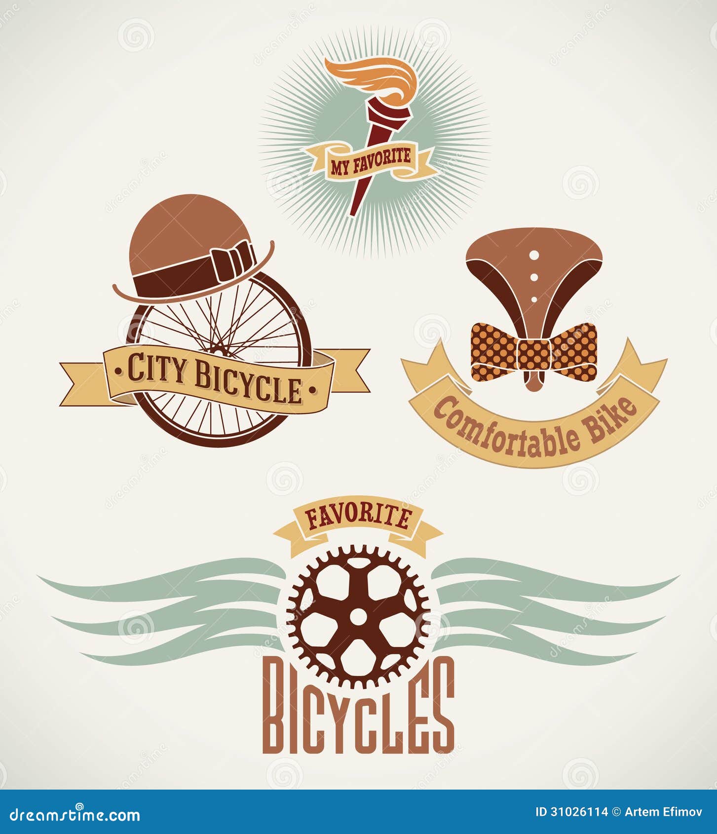 Bicycle Set Of Labels, Badges, Logos Etc. Stock Image | CartoonDealer ...