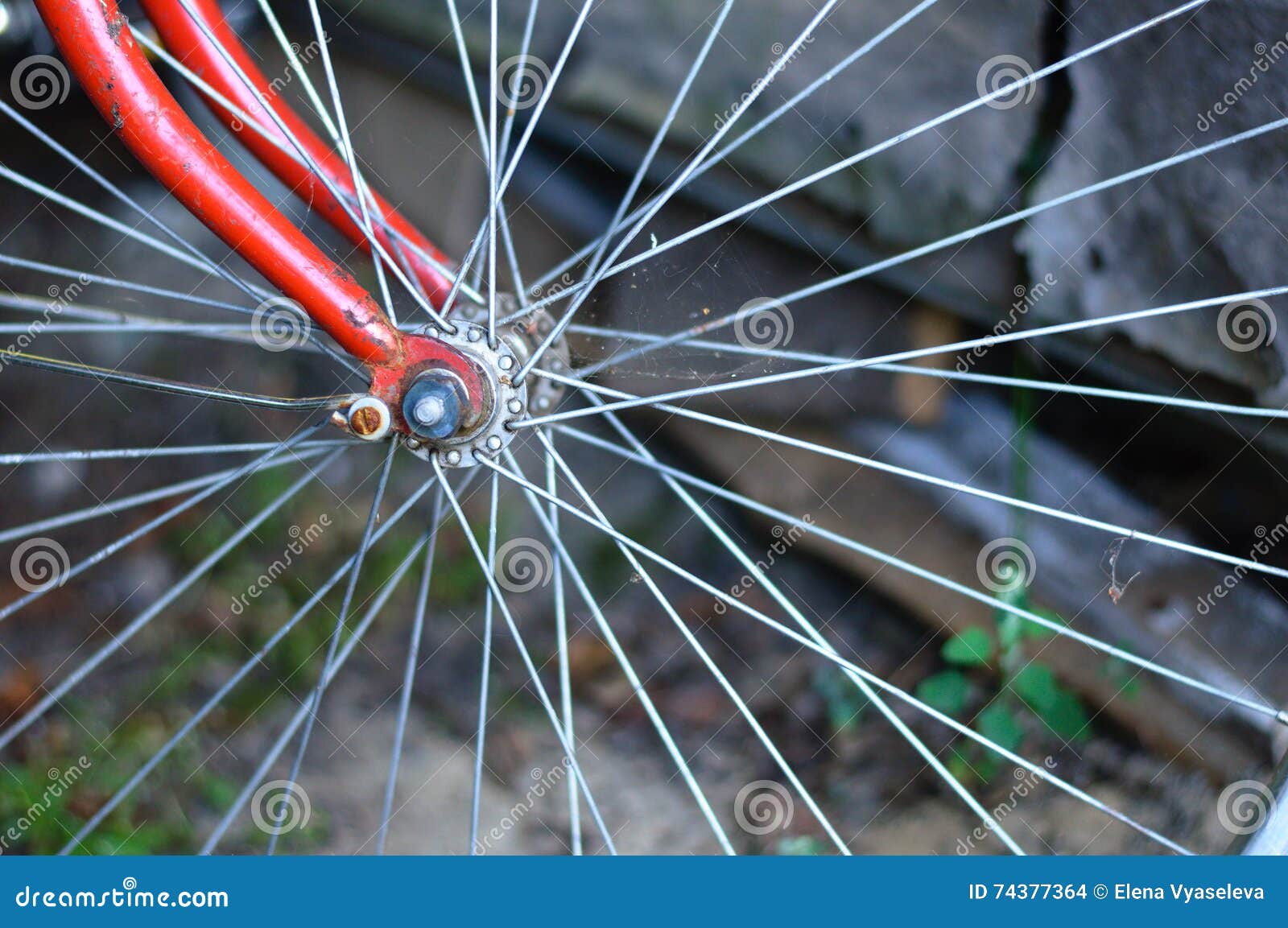Vintage bicycle wheel stock photo. Image of metal, exercise - 74377364