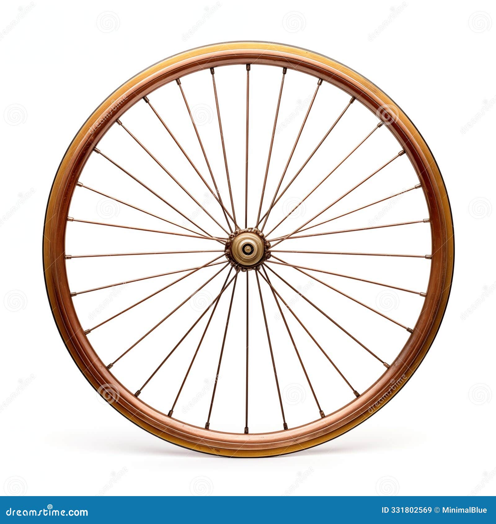 Vintage Bicycle Wheel Isolated on White Background Stock Illustration ...
