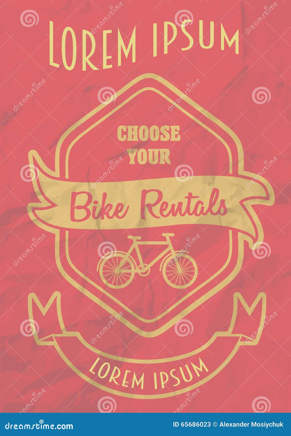 Vintage Bicycles Rent Poster Design Stock Vector - Illustration of ...
