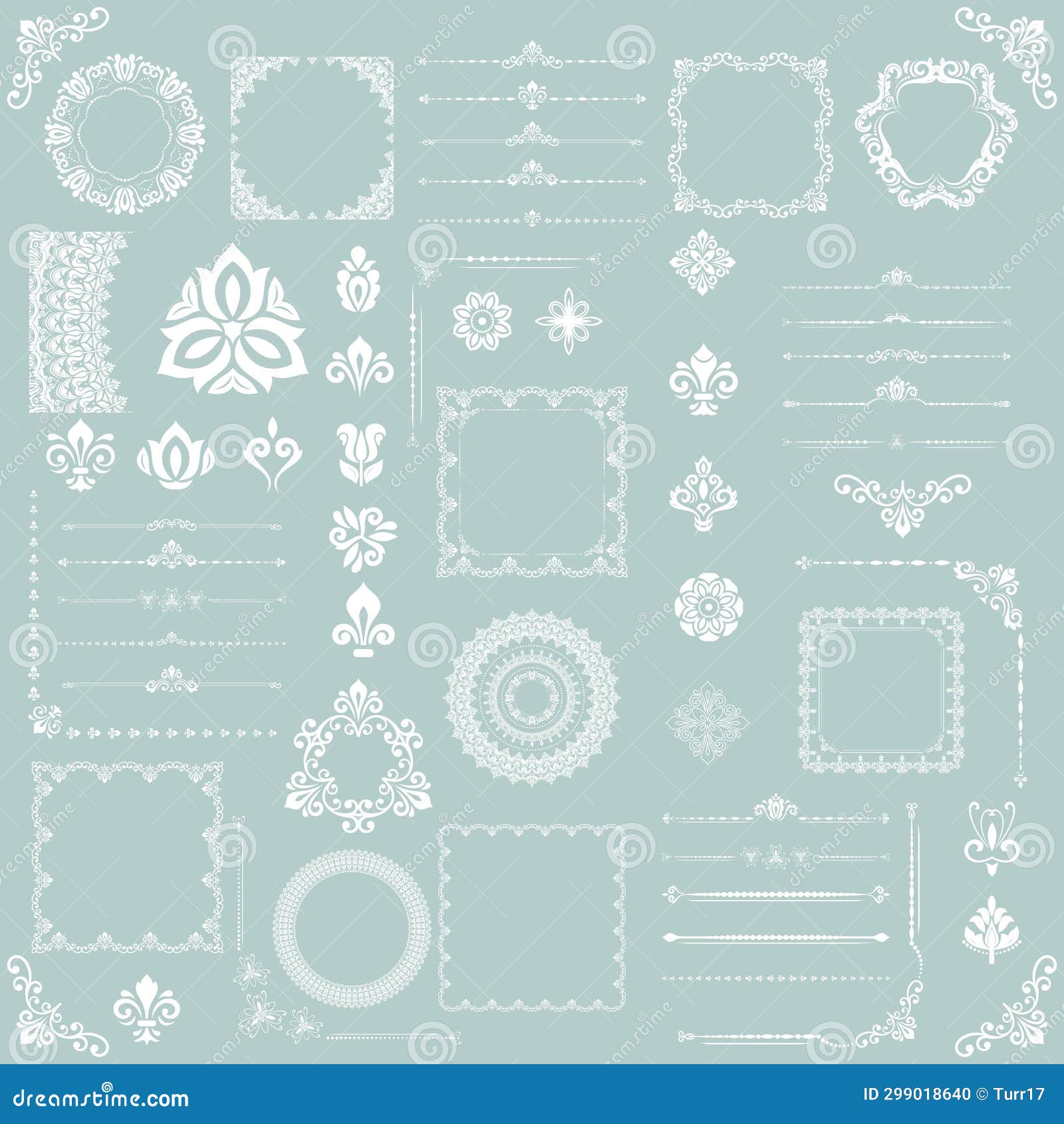 Vintage Big Set of Classic Patterns. Collection of Graphics Stock ...