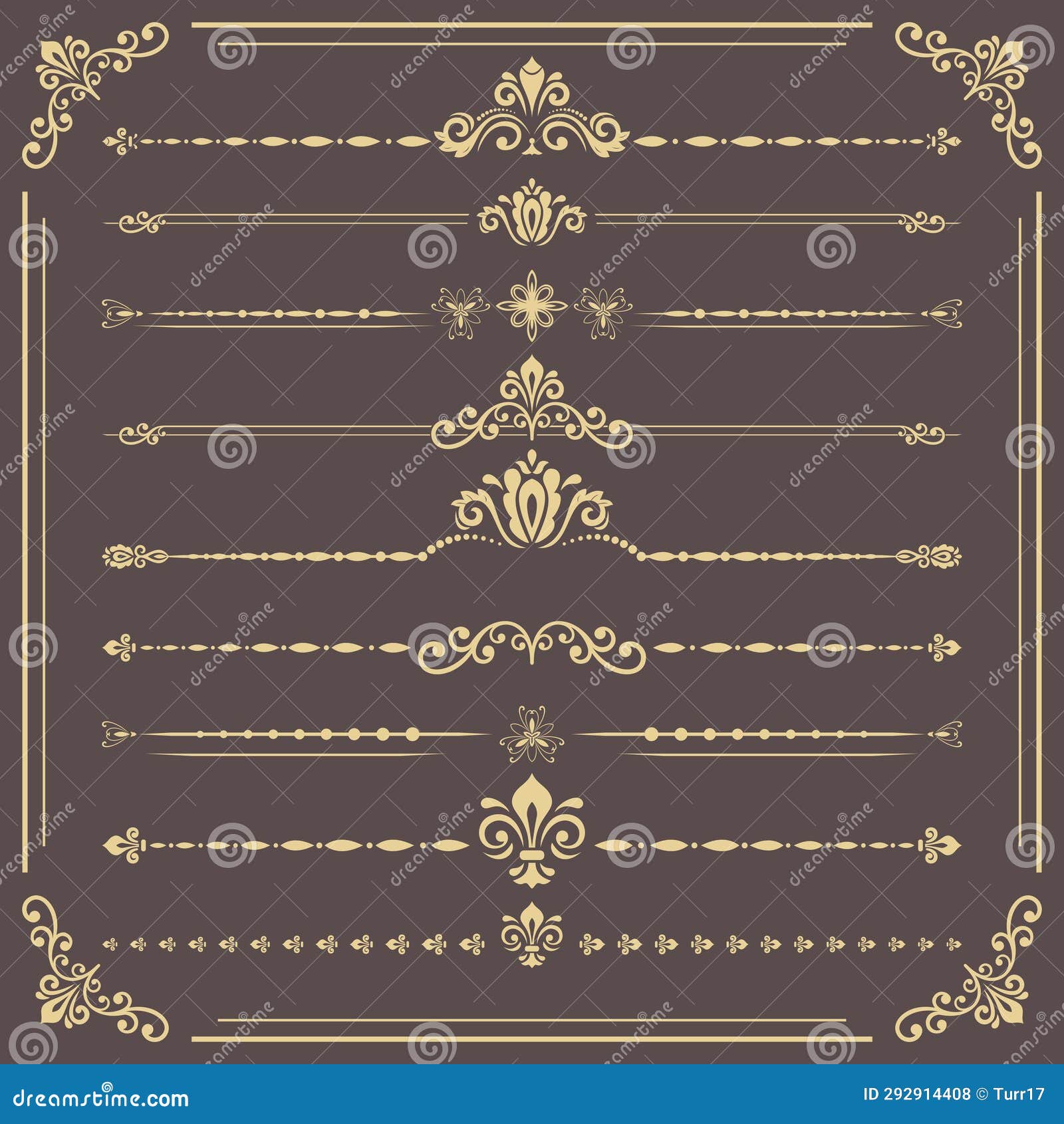 Vintage Big Set of Horizonyal Patterns Stock Illustration ...