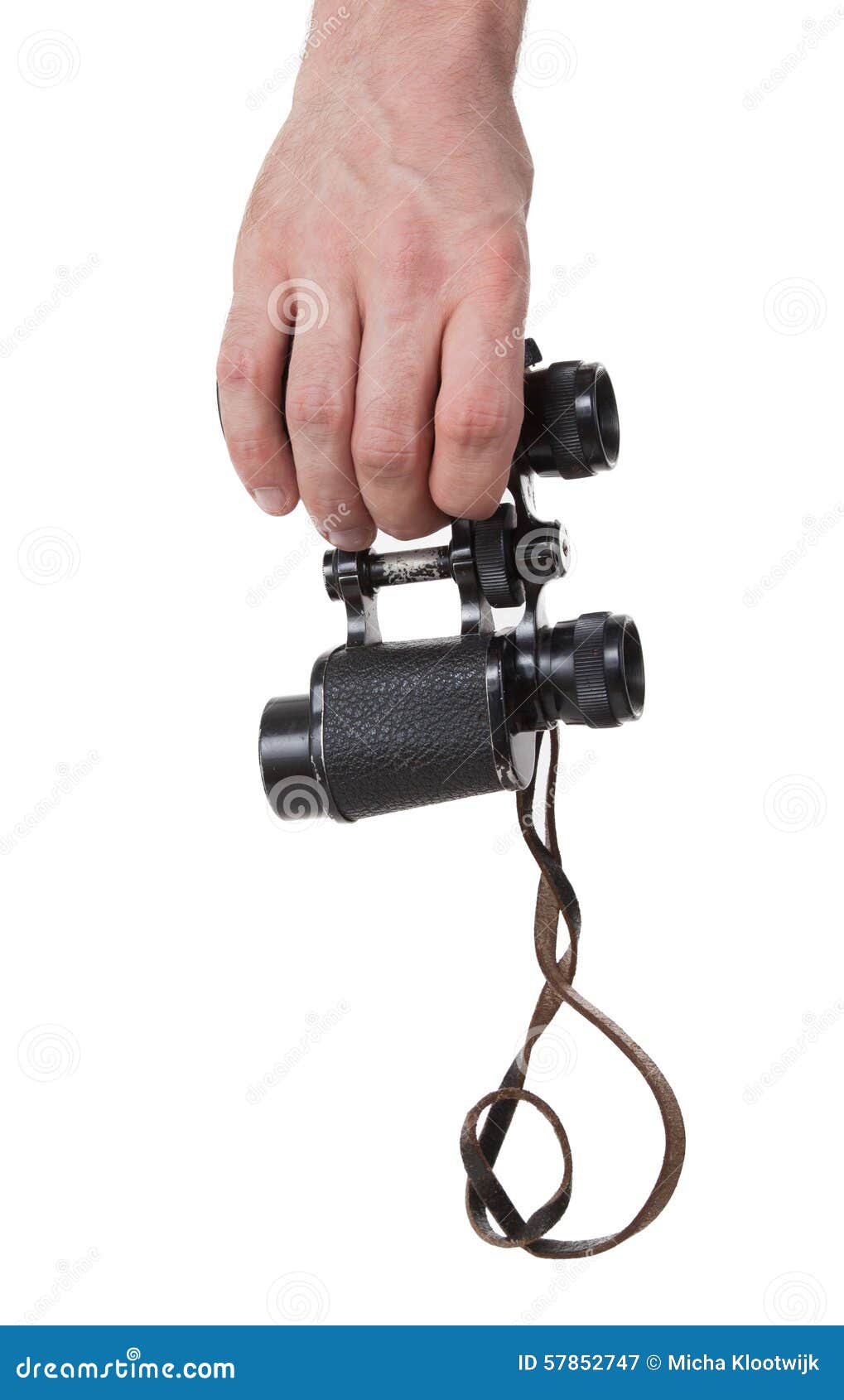 Vintage Binocular in Mans Hand Stock Image - Image of metal, lens: 57852747