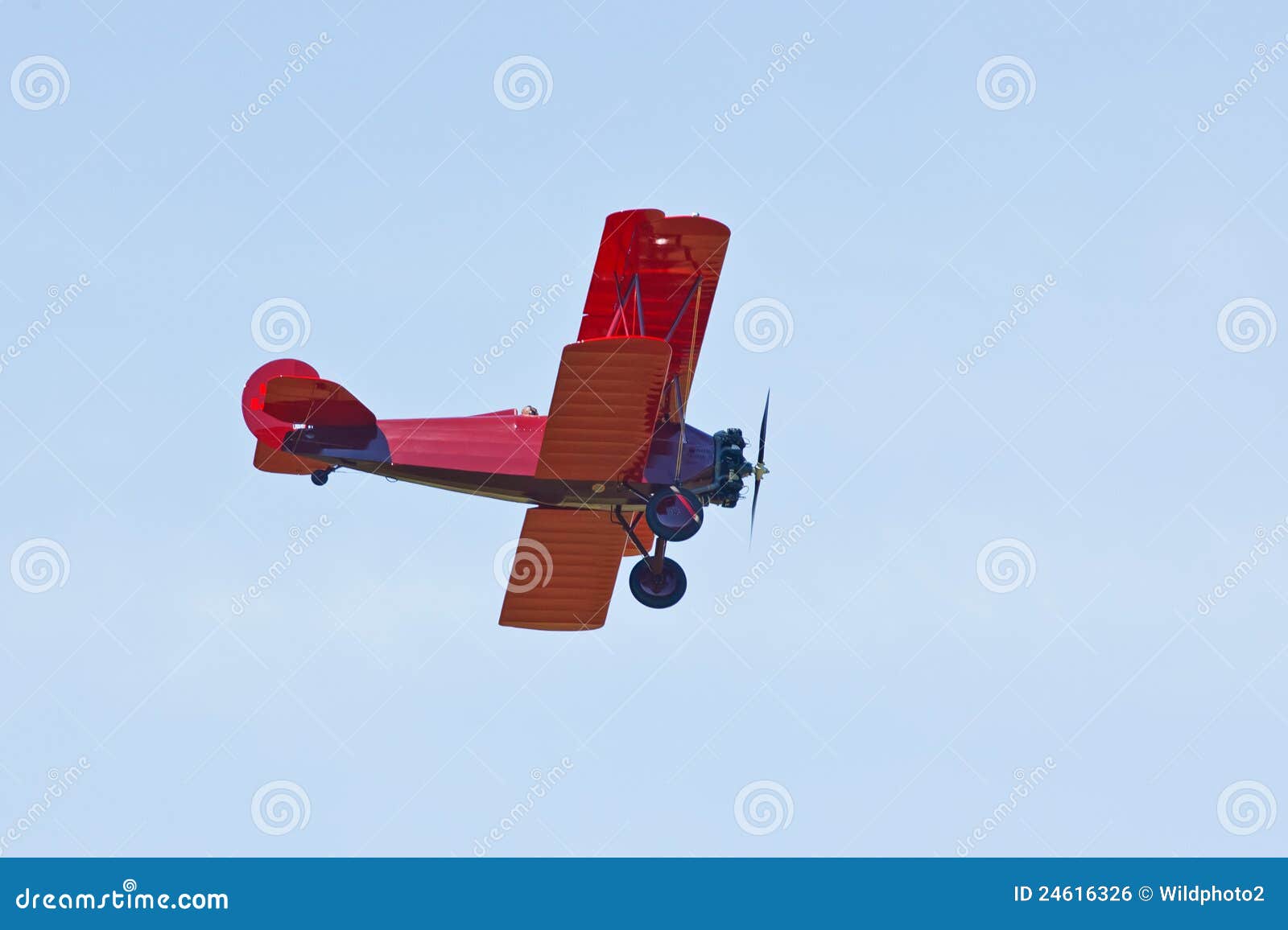 Vintage Biplane With Open Cockpit Gains Altitude At Airshows Royalty ...