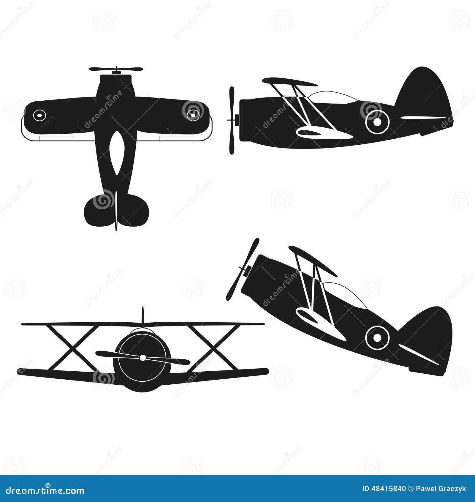 Vintage biplane stock vector. Illustration of retro, classic - 48415840