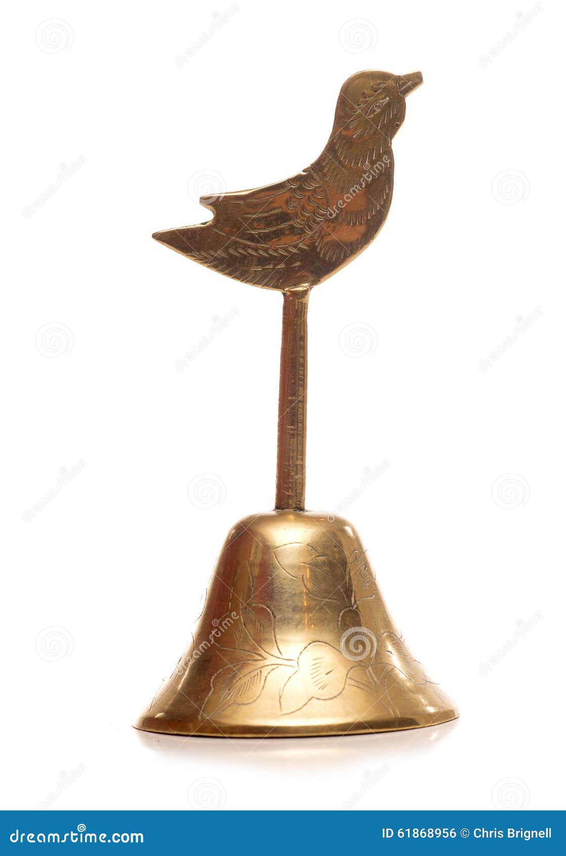 Vintage bird brass bell stock photo. Image of gold, studio - 61868956