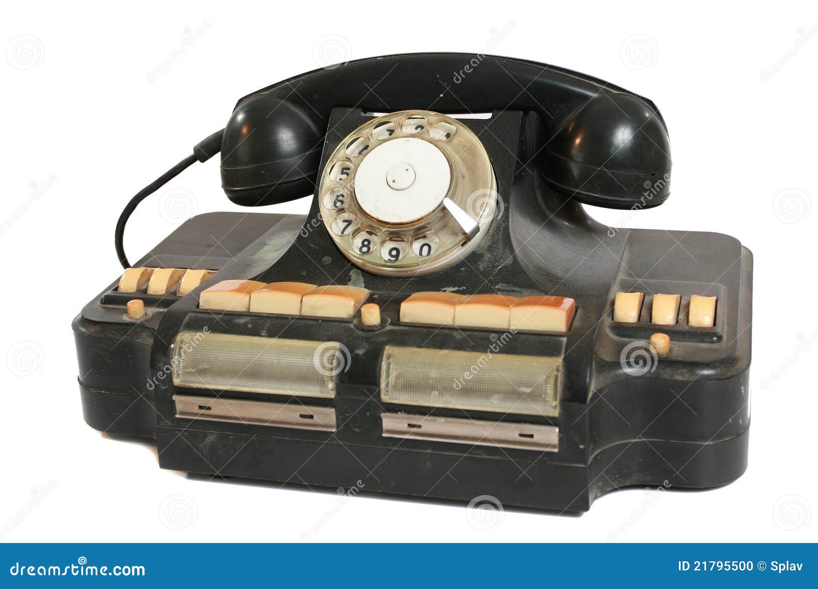 Vintage Black Phone with Disc Dials Stock Photo - Image of fashion ...