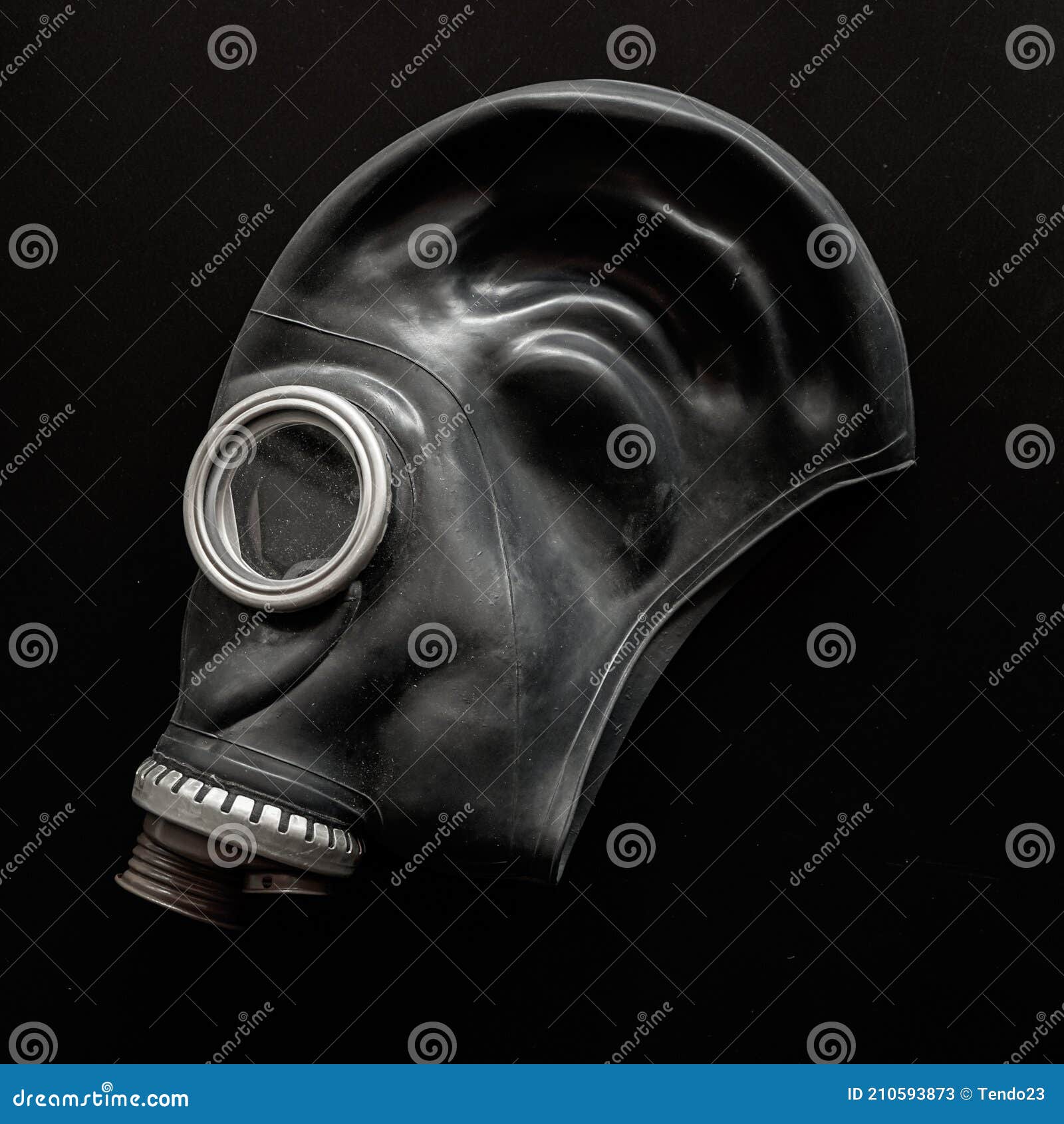 Black Russian Gas Mask GP5 on Black Background Stock Image - Image of ...