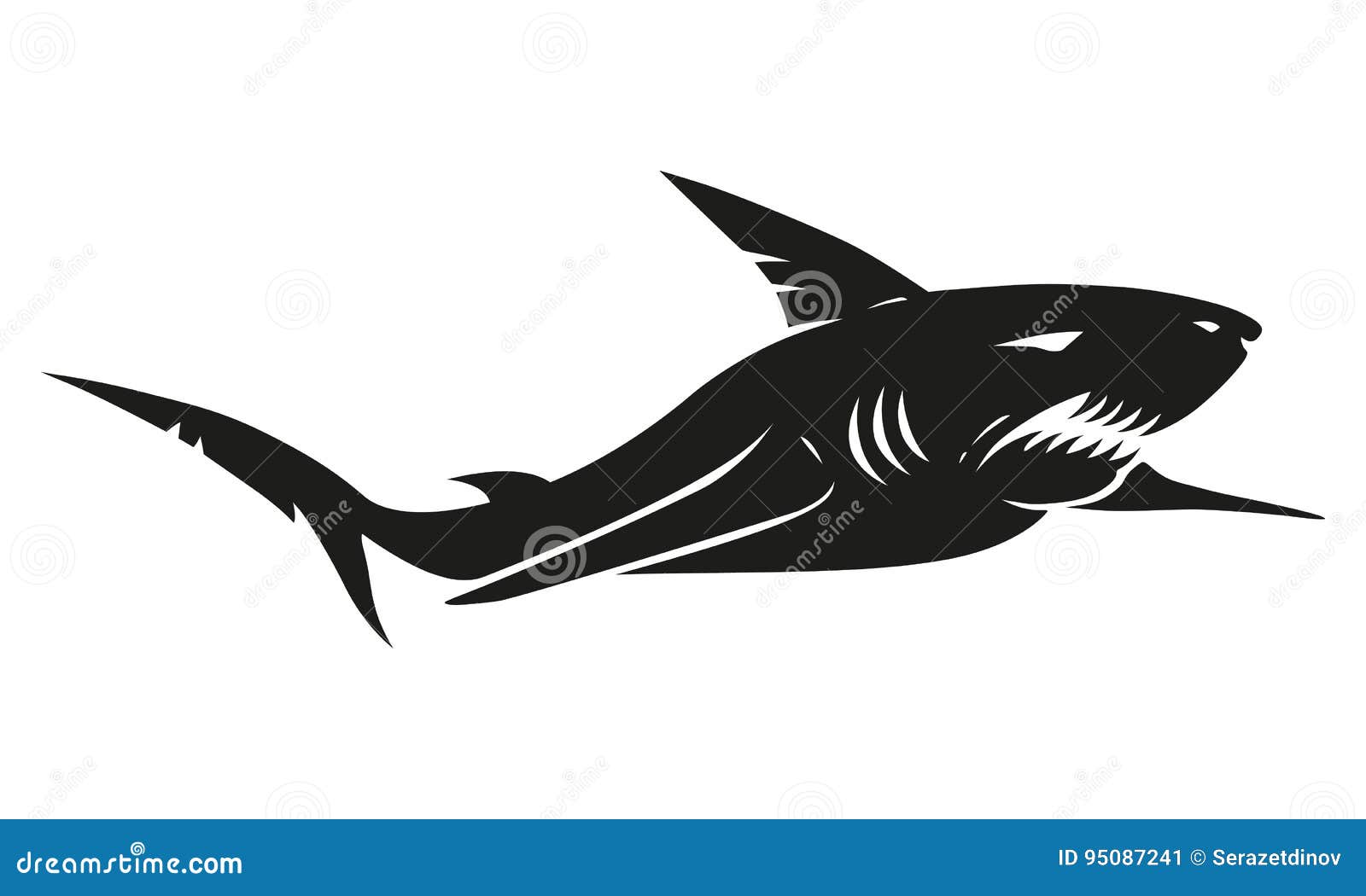 Vintage Shark Stamp Illustration: A Detailed Etching In Wimmelbilder ...