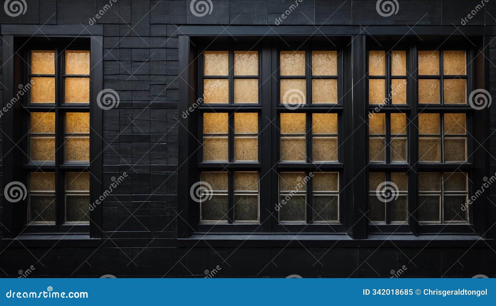 Vintage Black Theme House with Square Windows for Back Ai Generated ...