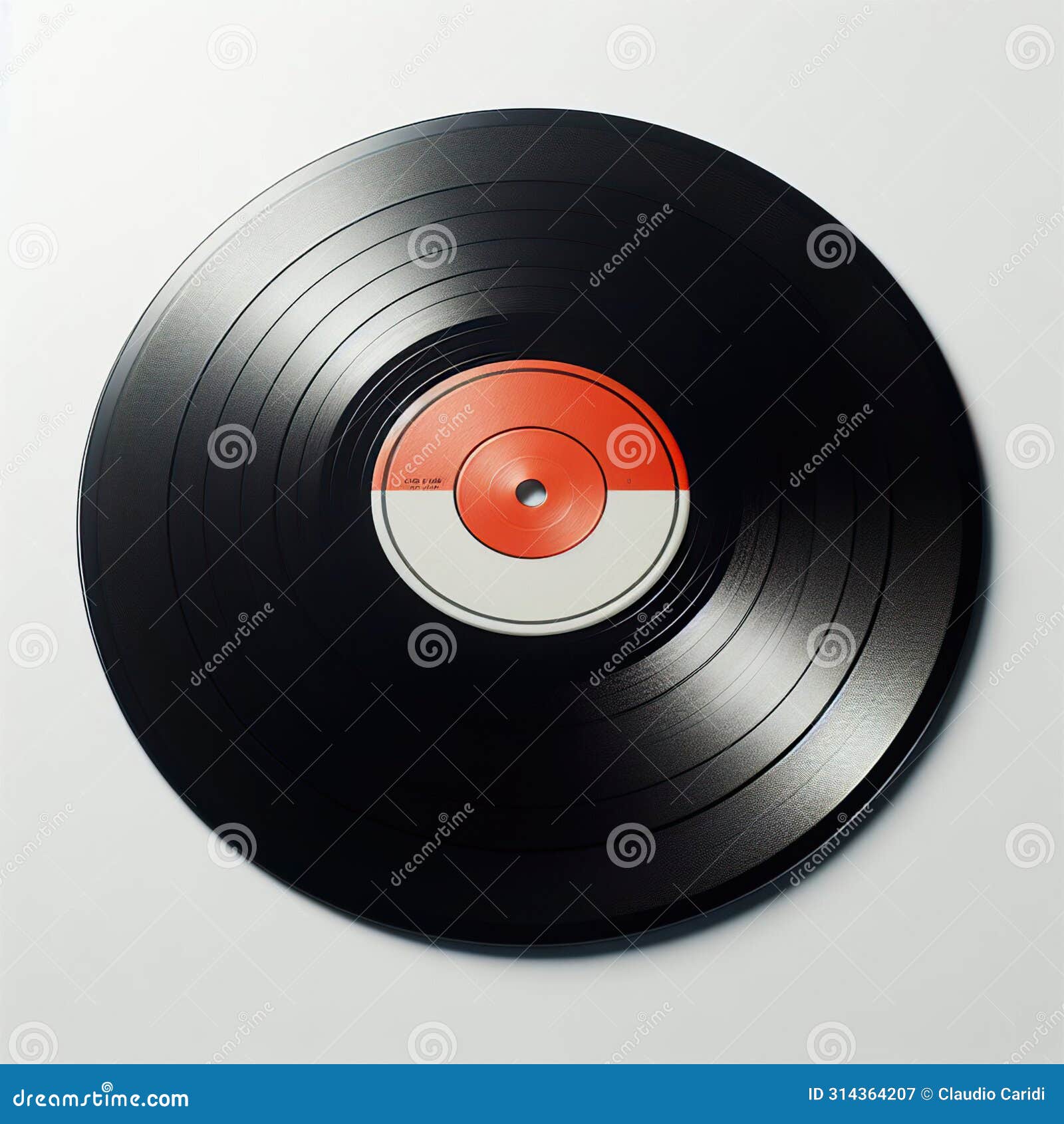 Vintage Black Vinyl Record Isolated on White Background. Stock ...