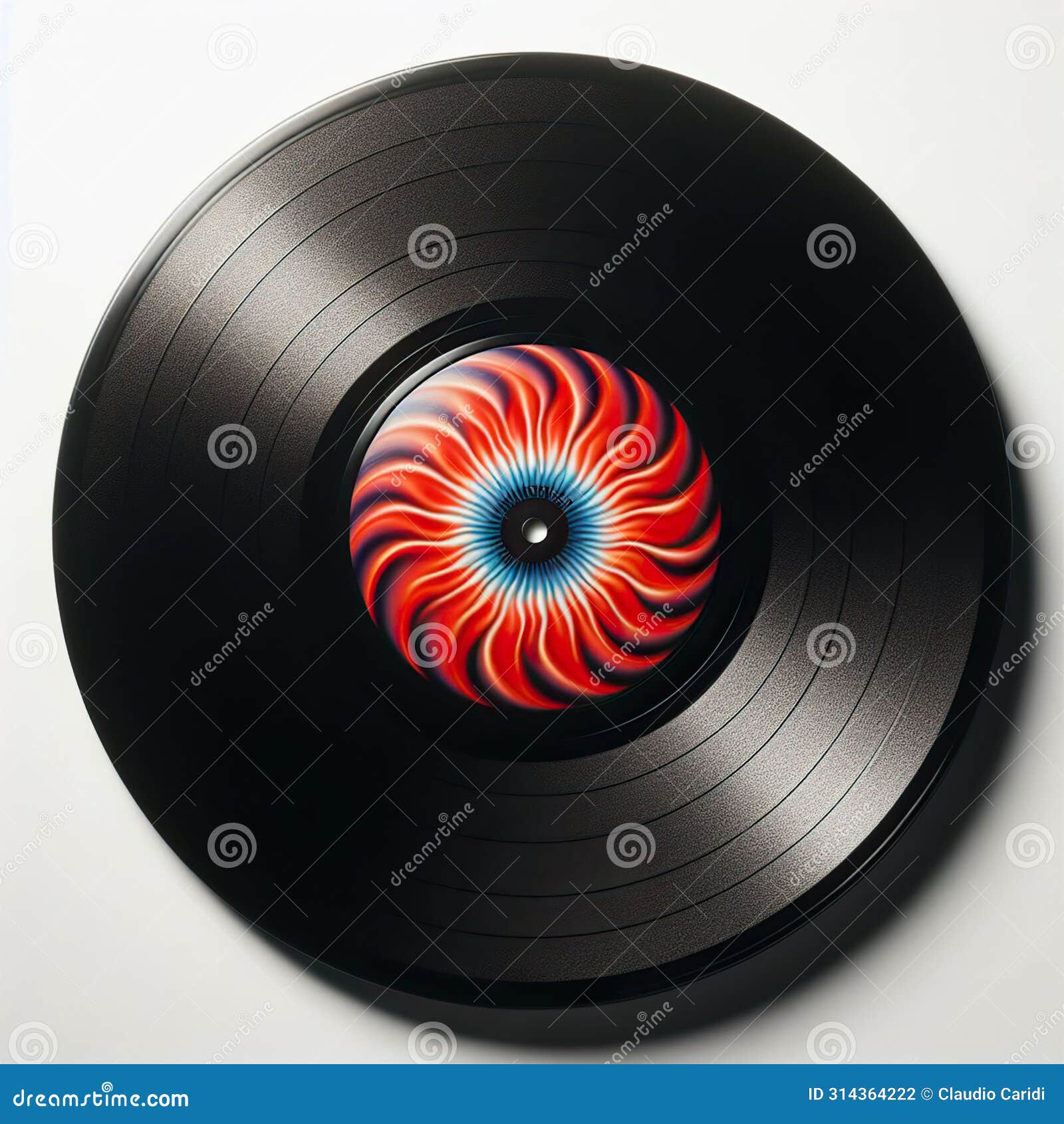 Vintage Black Vinyl Record Isolated on White Background. Stock ...