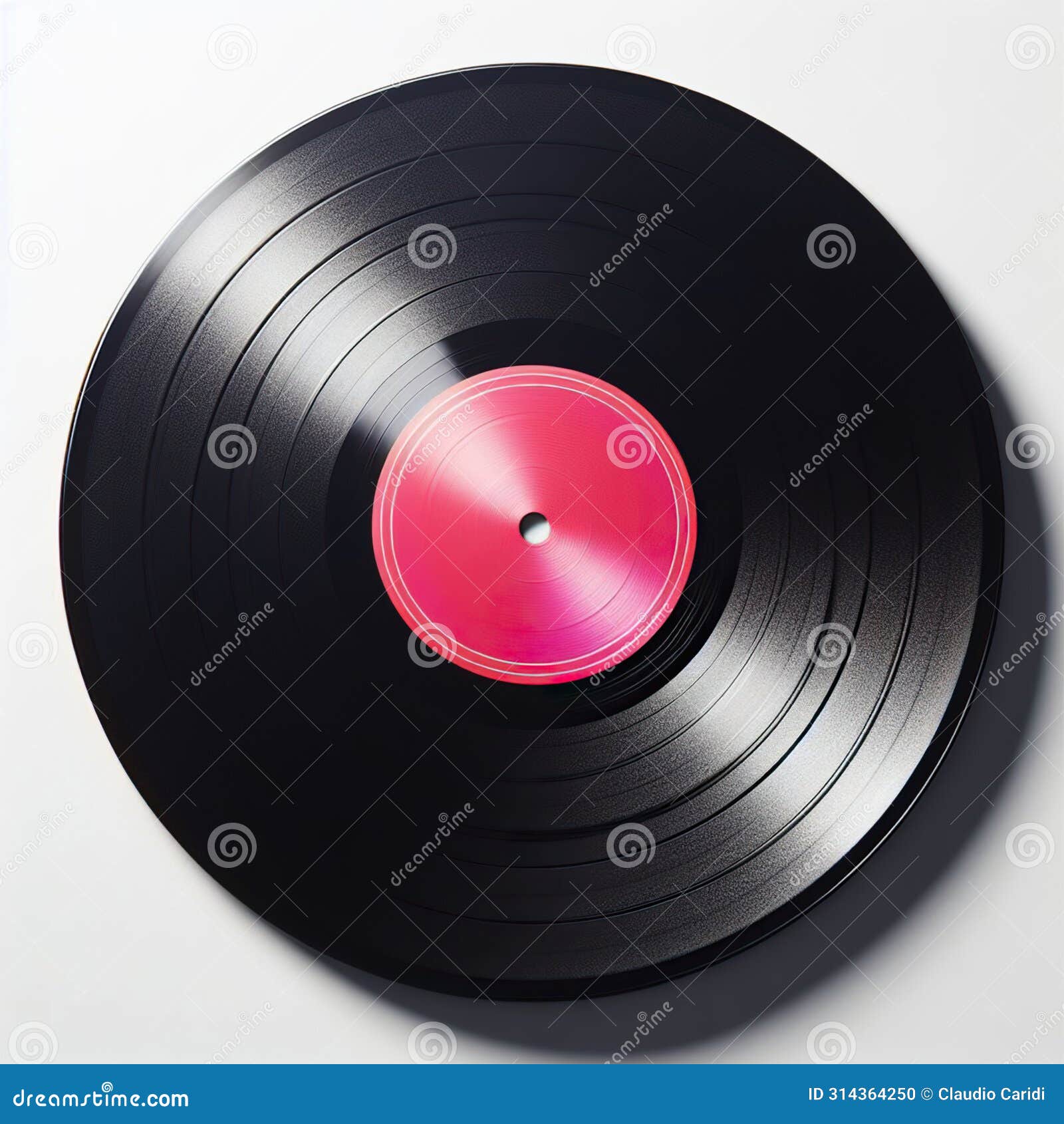 Vintage Black Vinyl Record Isolated on White Background. Stock ...