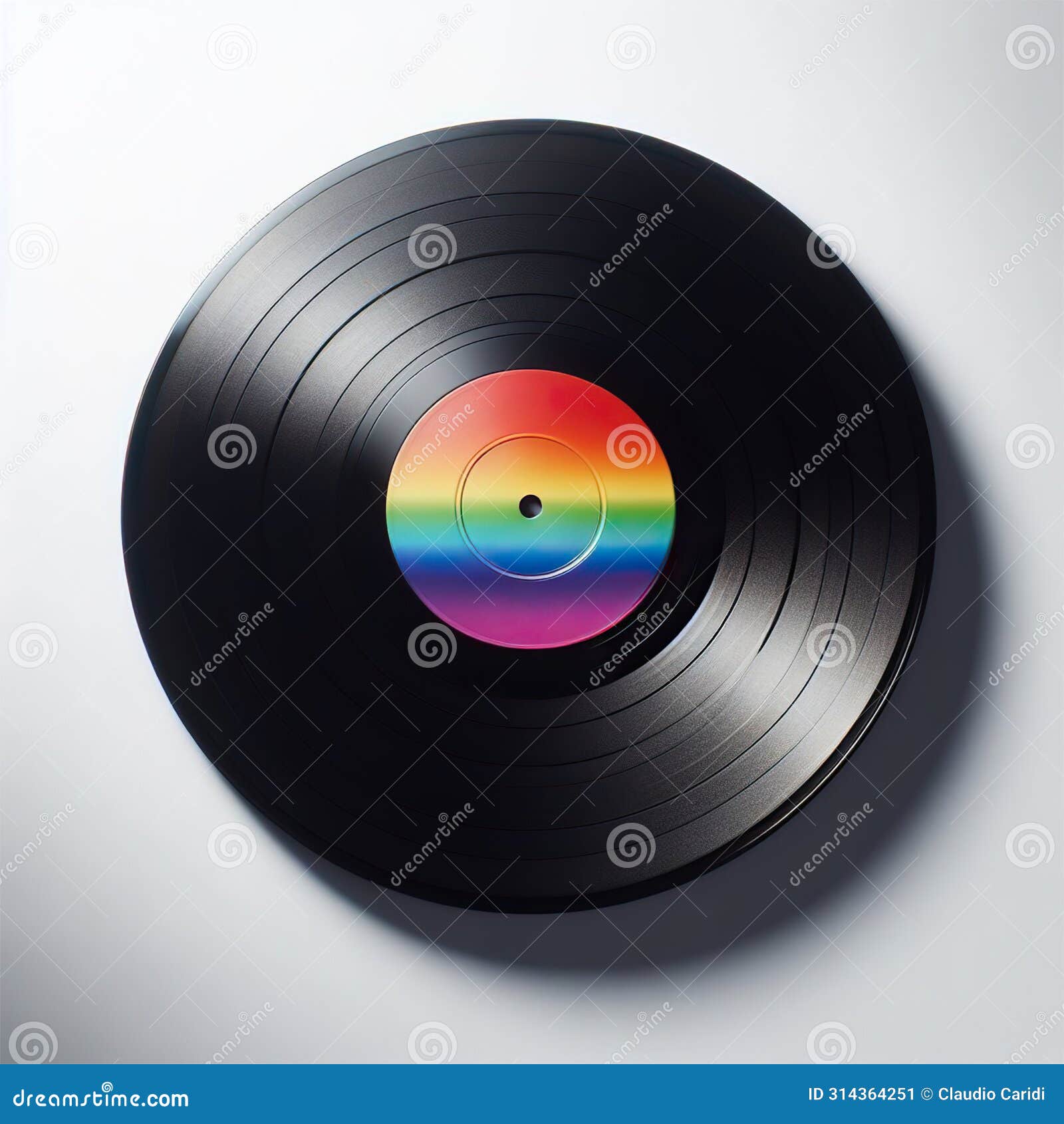 Vintage Black Vinyl Record Isolated on White Background. Stock ...