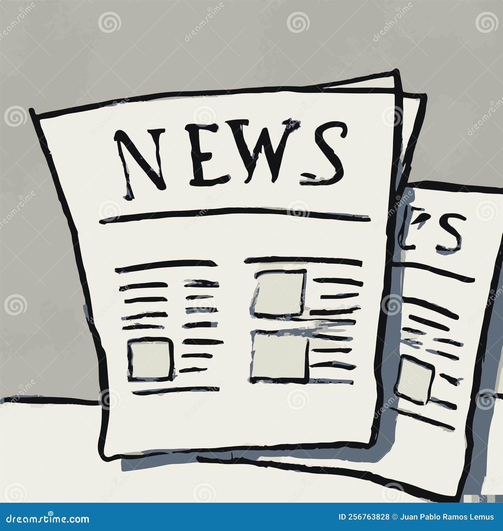 Vintage Black and White Newspaper Illustration Stock Illustration ...