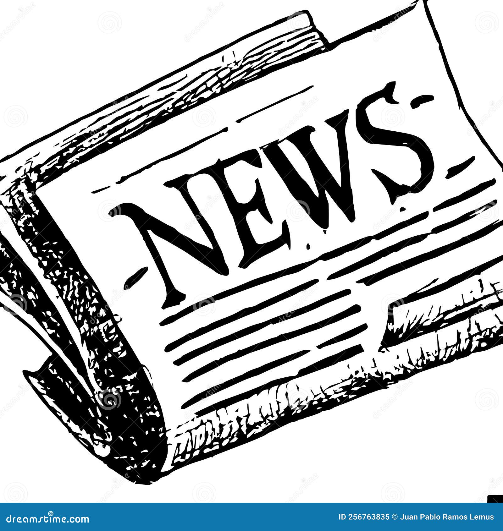 Vintage Black and White Newspaper Illustration Stock Illustration ...