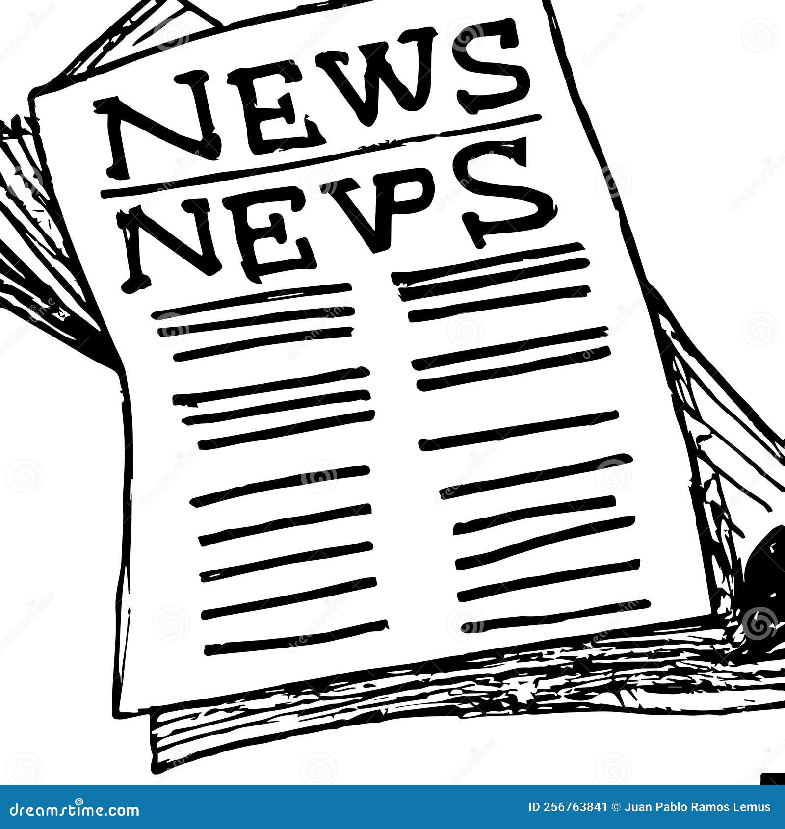 Vintage Black and White Newspaper Illustration Stock Illustration ...