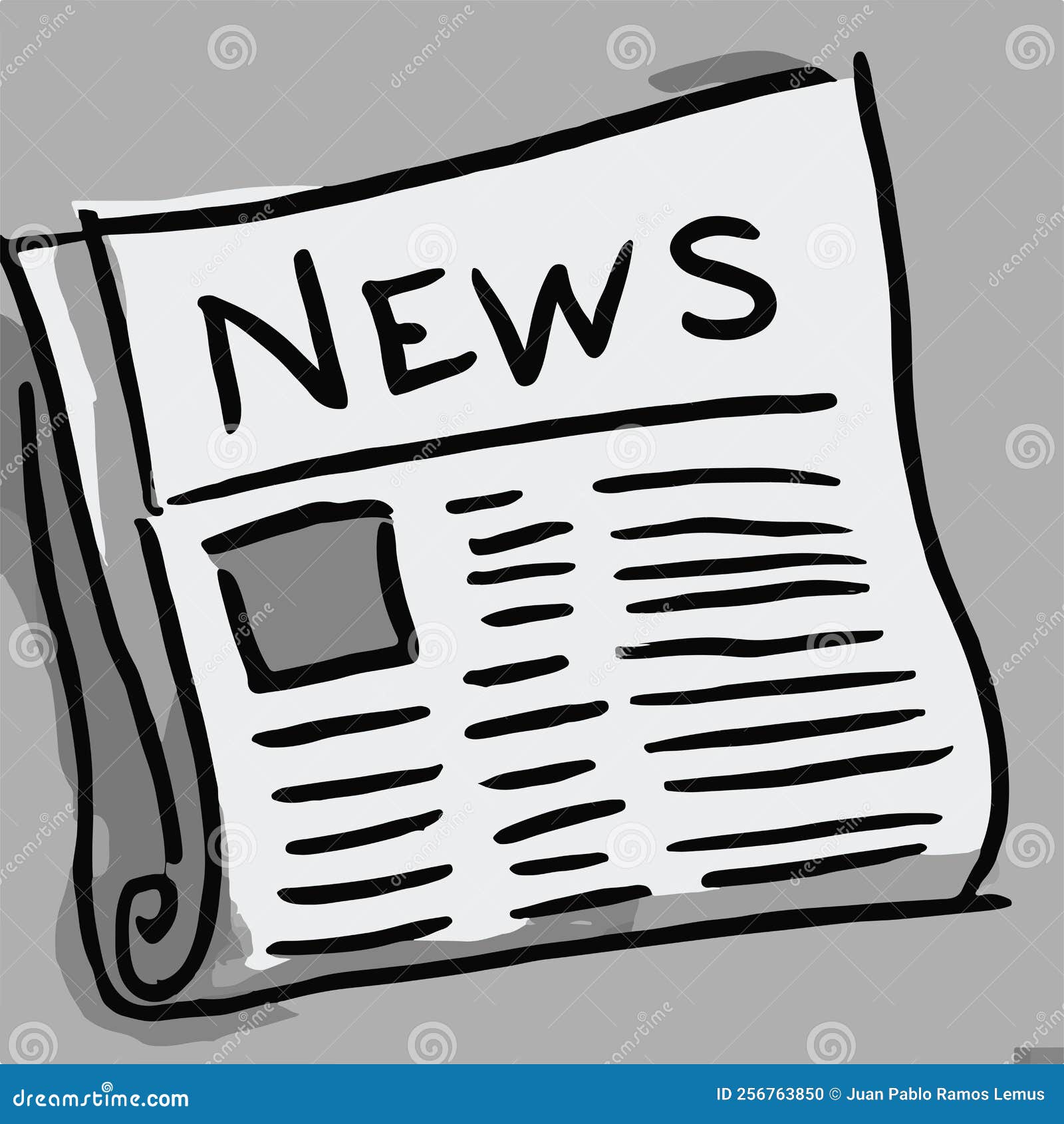 Vintage Black and White Newspaper Illustration Stock Illustration ...