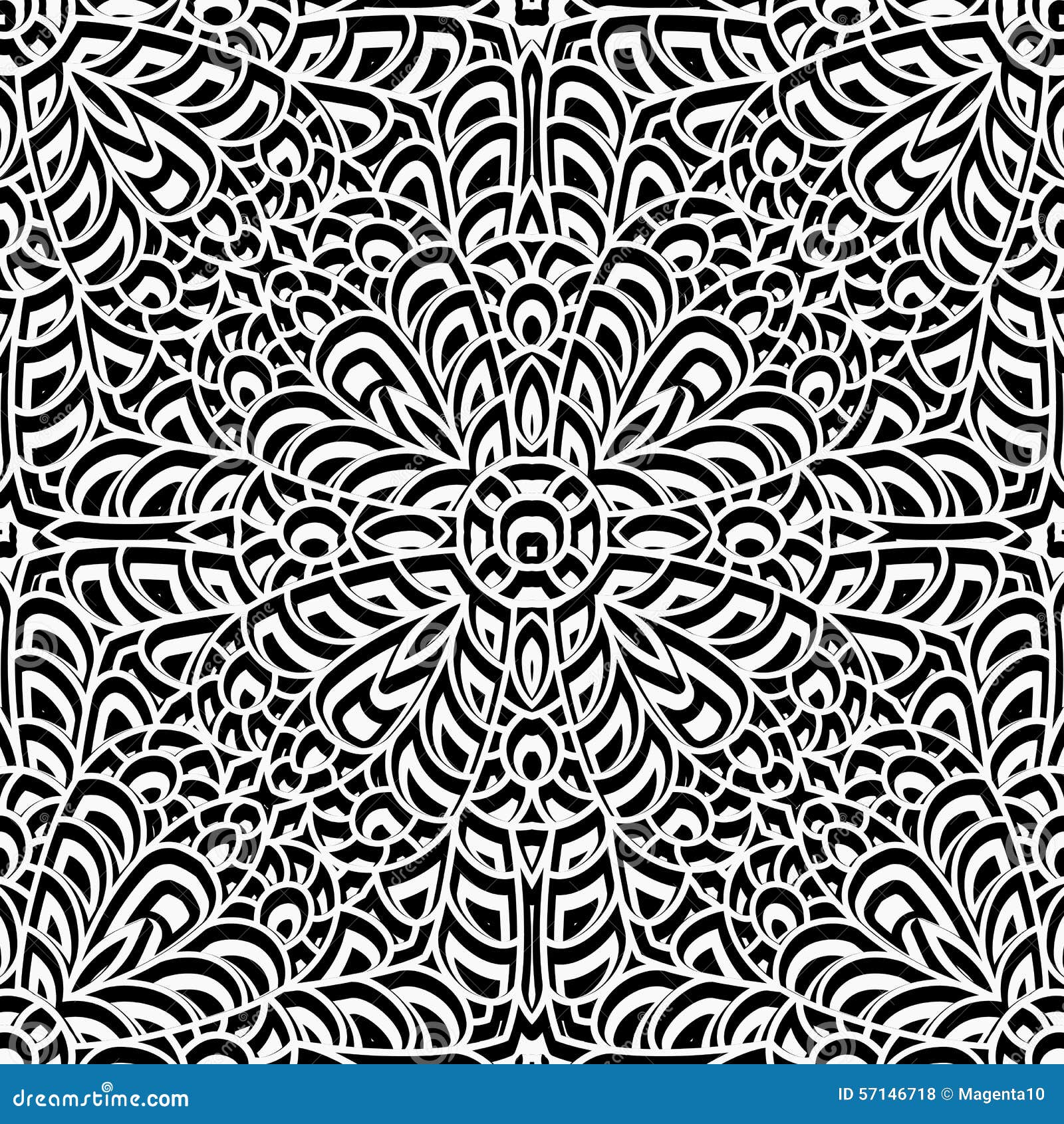 Vintage Black and White Pattern Stock Vector - Illustration of baroque ...