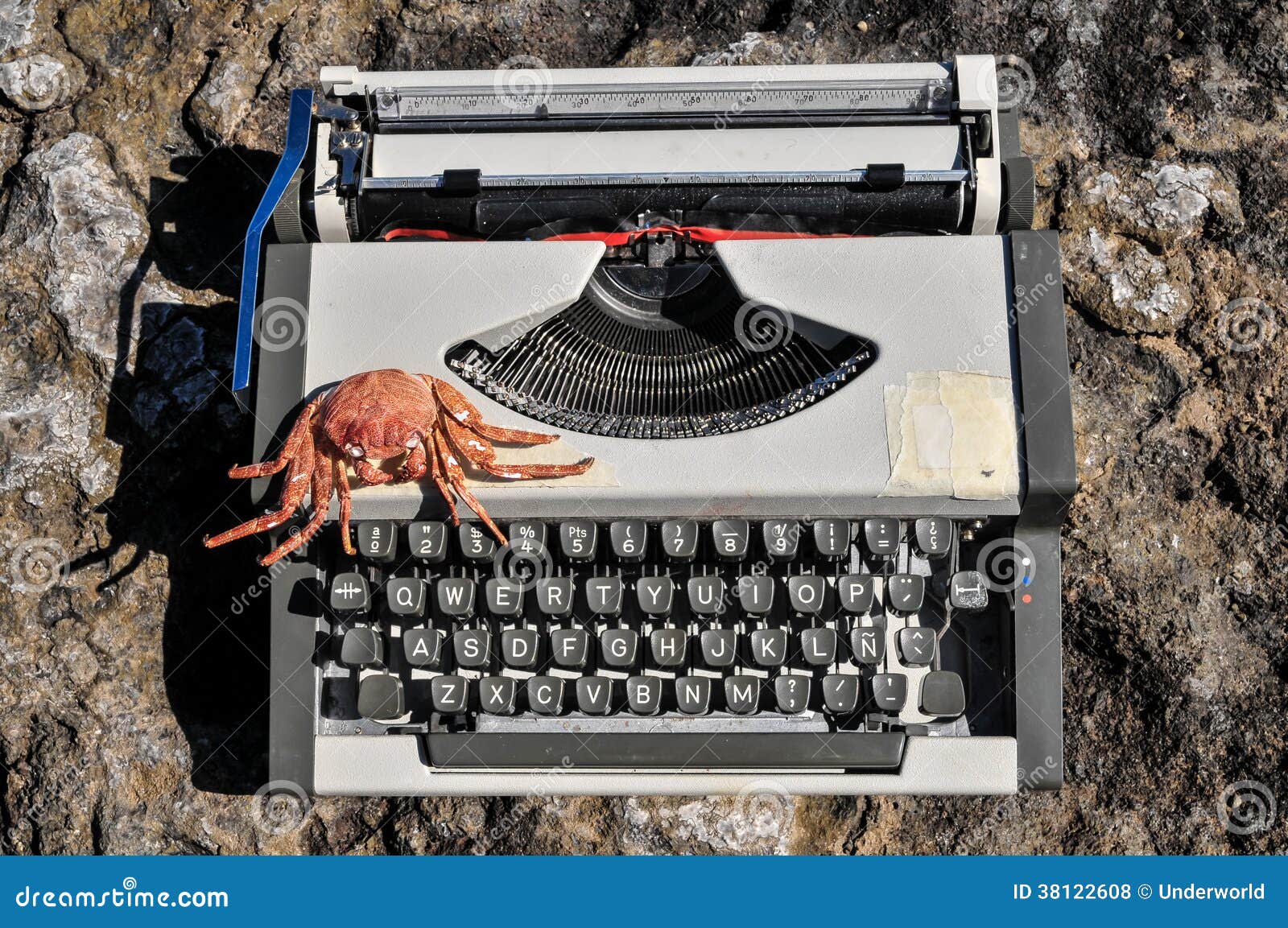 Vintage Black and White Travel Typewriter Stock Photo - Image of print ...